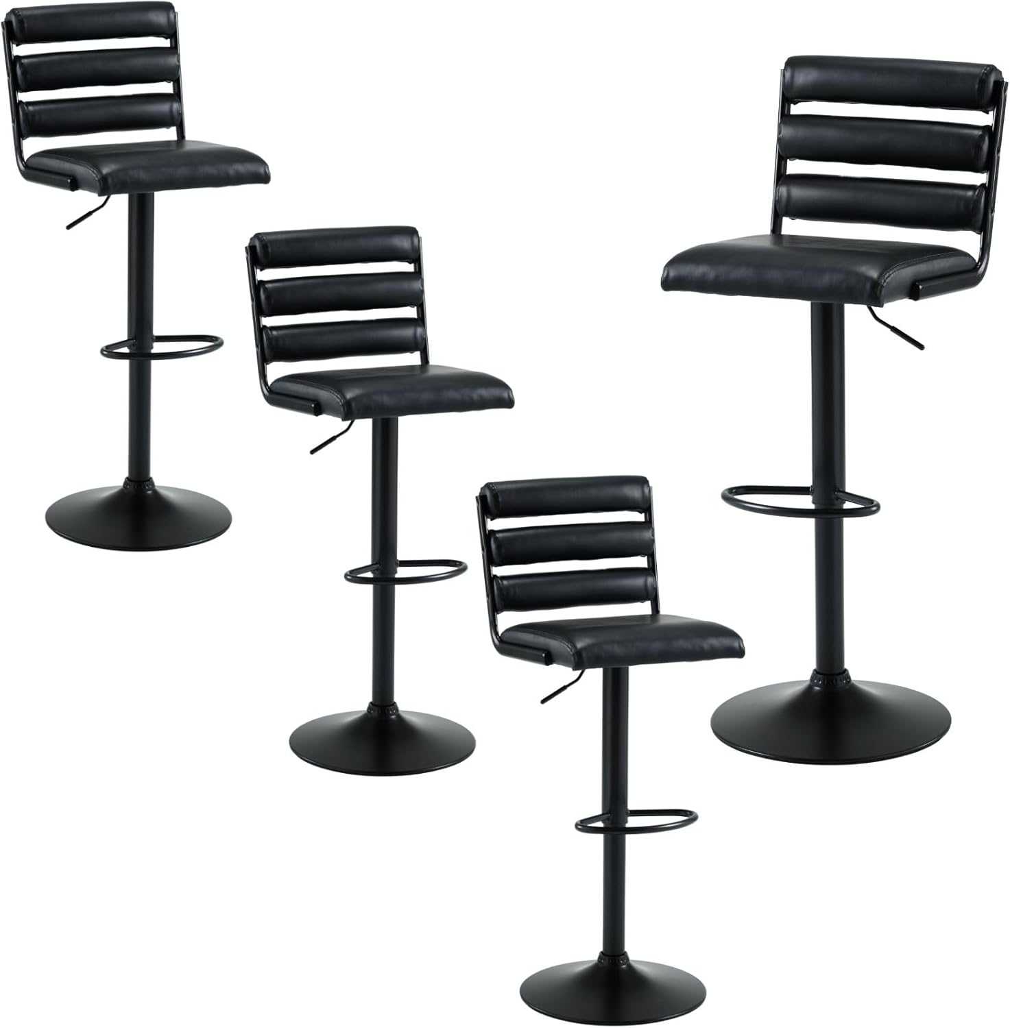 Modern Swivel Bar Stools Set of 2 Velvet Counter Height Barstools with ...