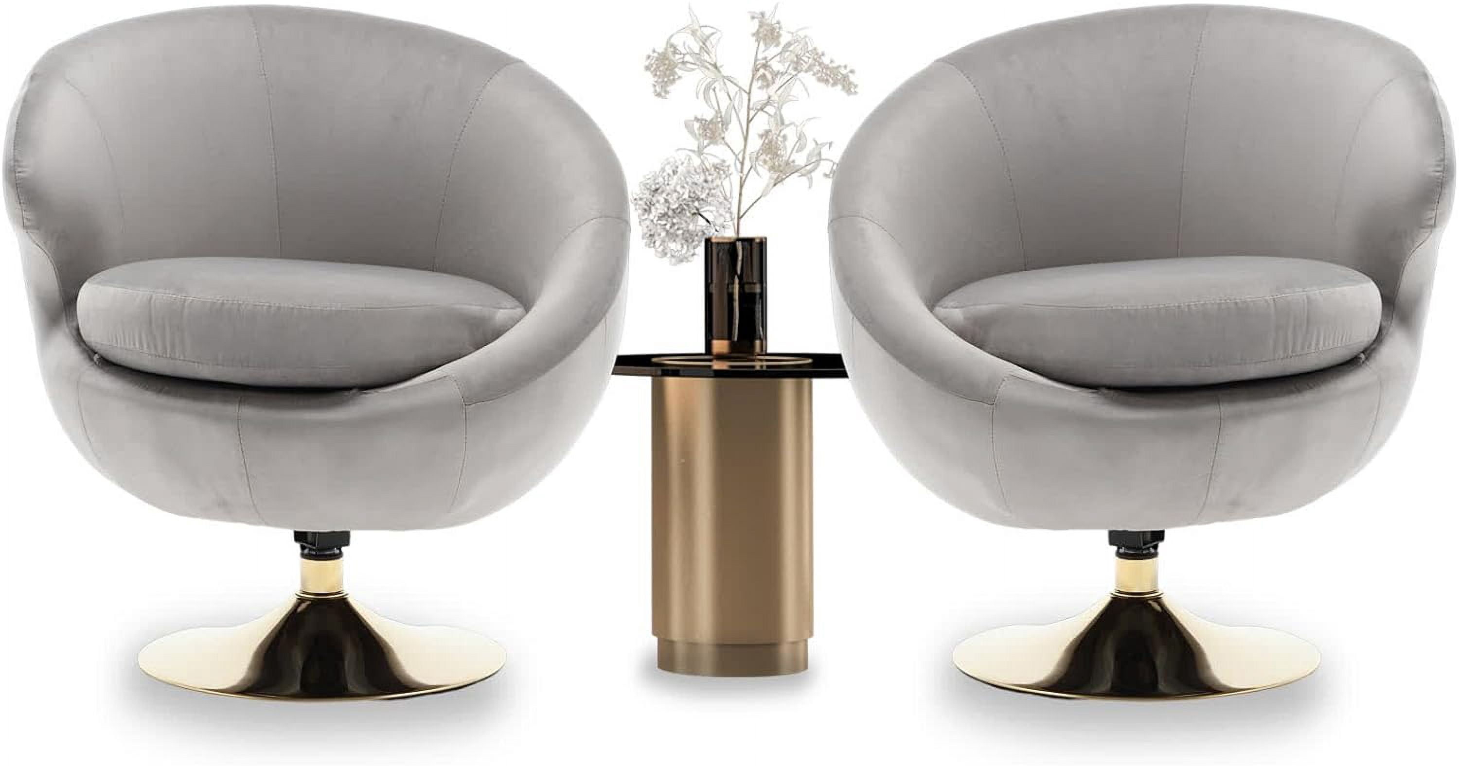 Modern Swivel Barrel Chair, Velvet Accent Chair Set of 2, 360 Swivel ...