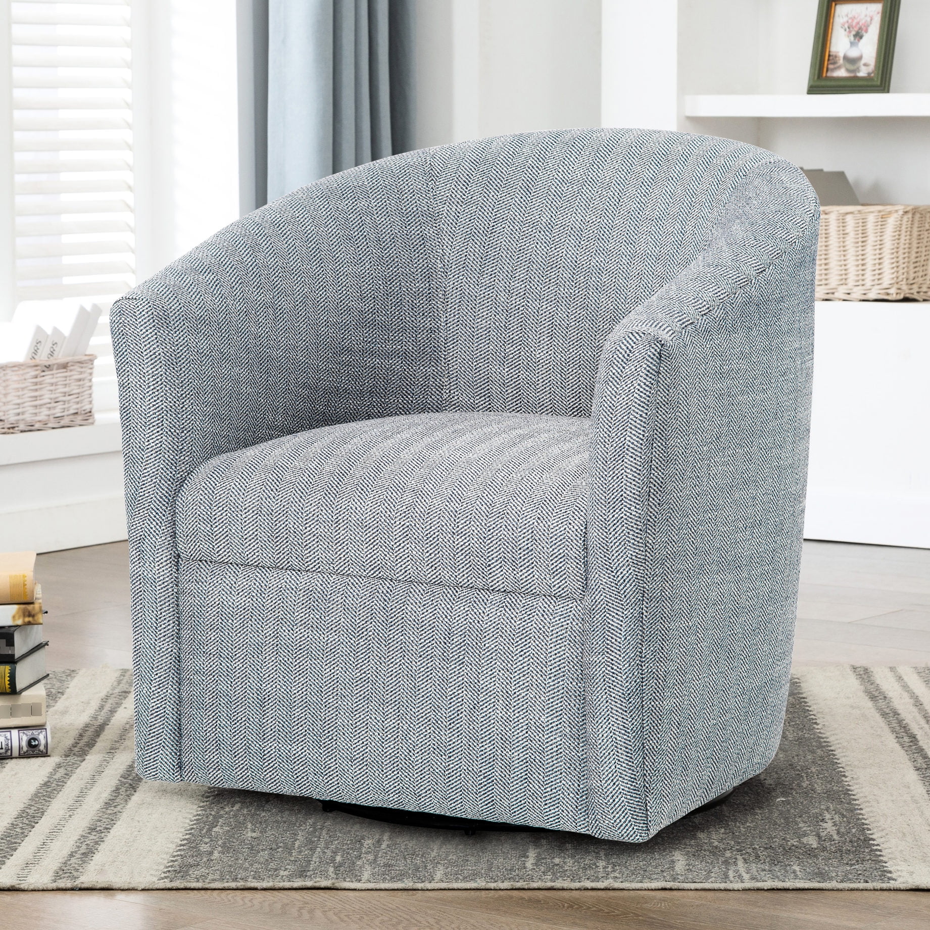 Modern Swivel Chair with Barrel Back | 360-Degree Swivel in Home ...