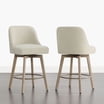 Spruce & Spring Modern Barrel-Back Upholstered Counter Stool with Wide ...