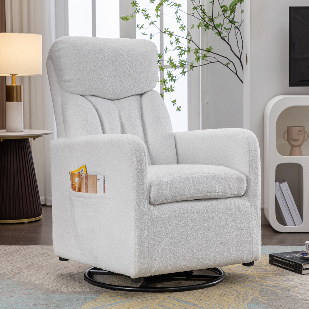 Modern Swivel Glider Chair, Swivel Rocking Chair With Metal Round Base ...