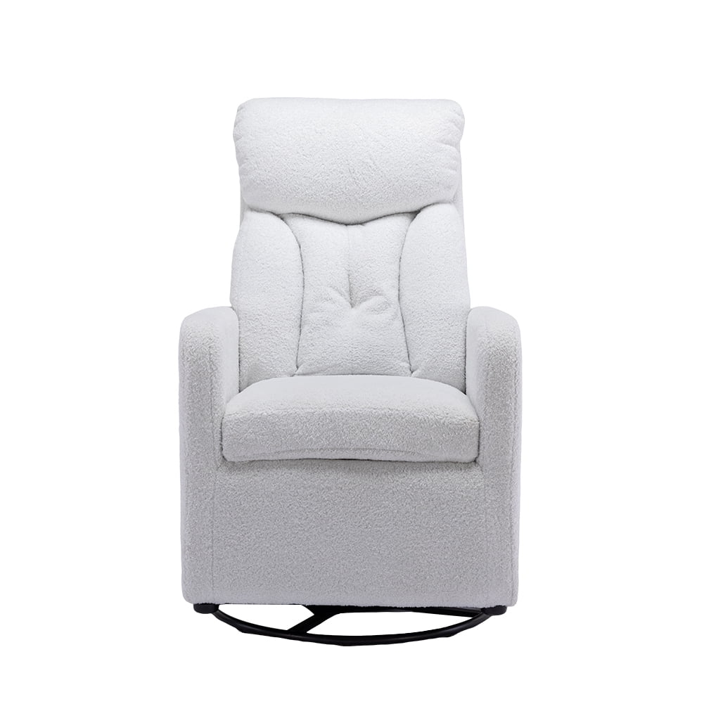 Modern Swivel Glider Chair, Swivel Rocking Chair With Metal Round Base ...