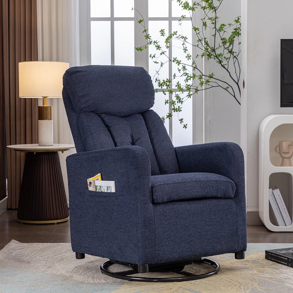 Modern Swivel Glider Chair, Swivel Rocking Chair With Metal Round Base ...