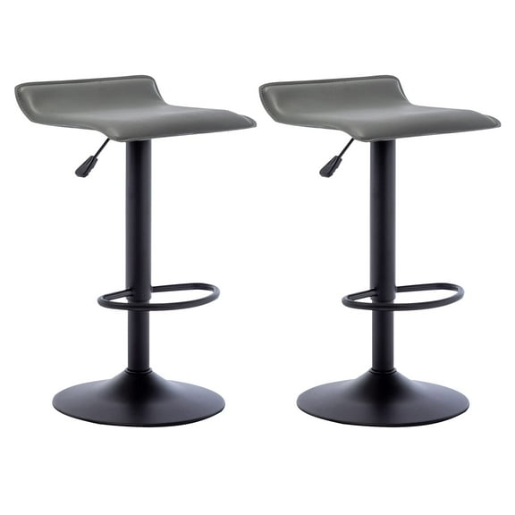 Brage Living Adjustable Bar Stools Set of 2, Modern PU Leather Swivel ...