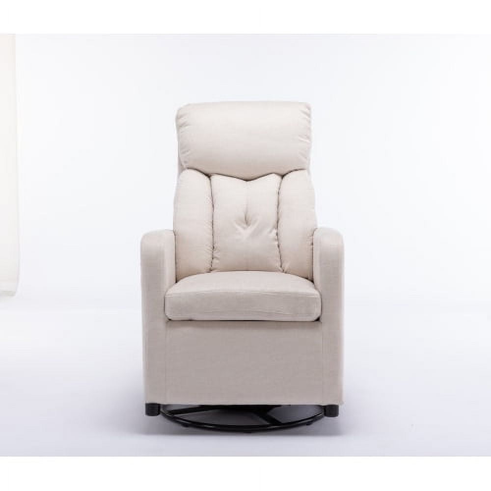 Modern Swivel Rocking Chair with Tufted Back and Side Storage Pocket ...
