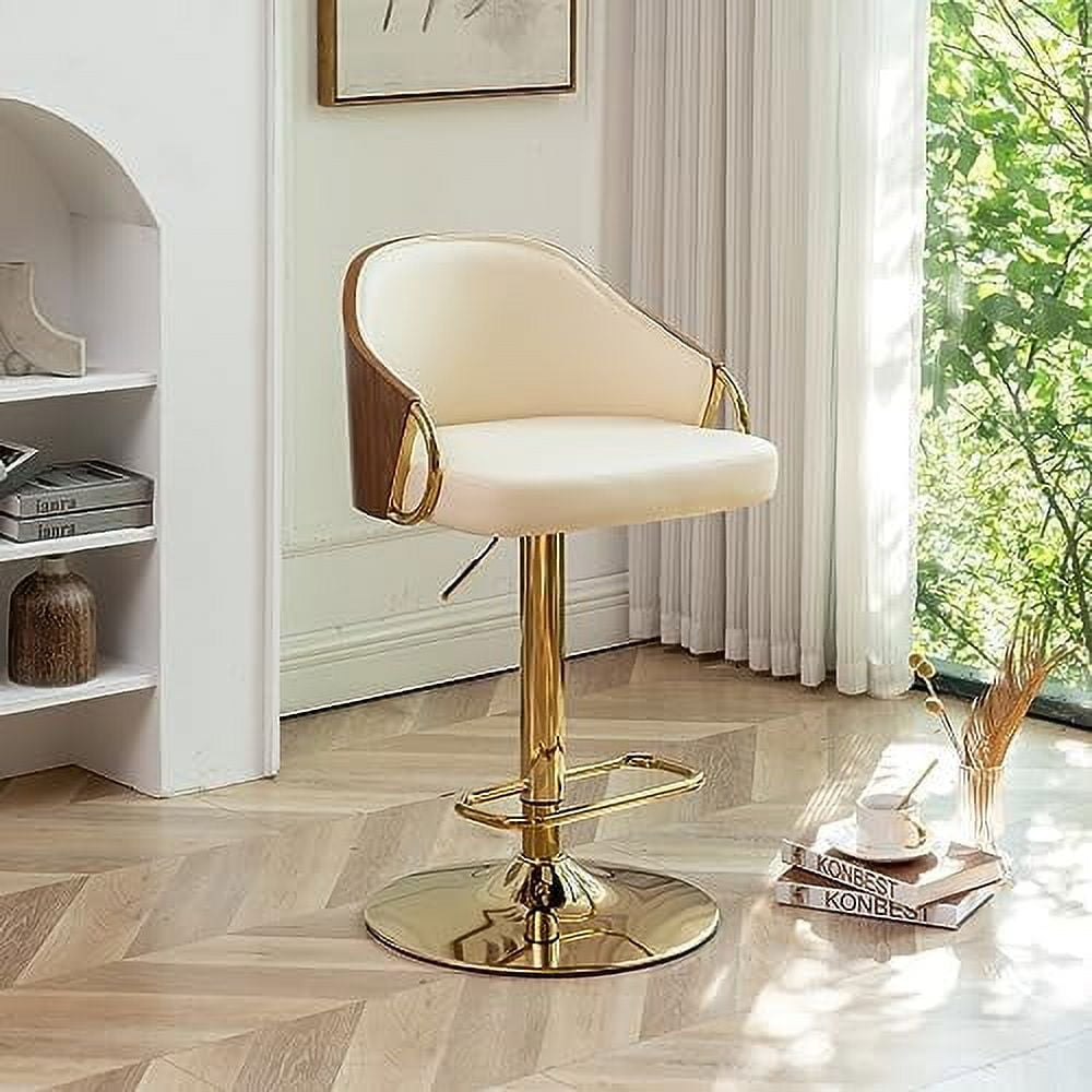 Modern Swivel Stools Adjustable Counter Height Chairs with Wood Back ...