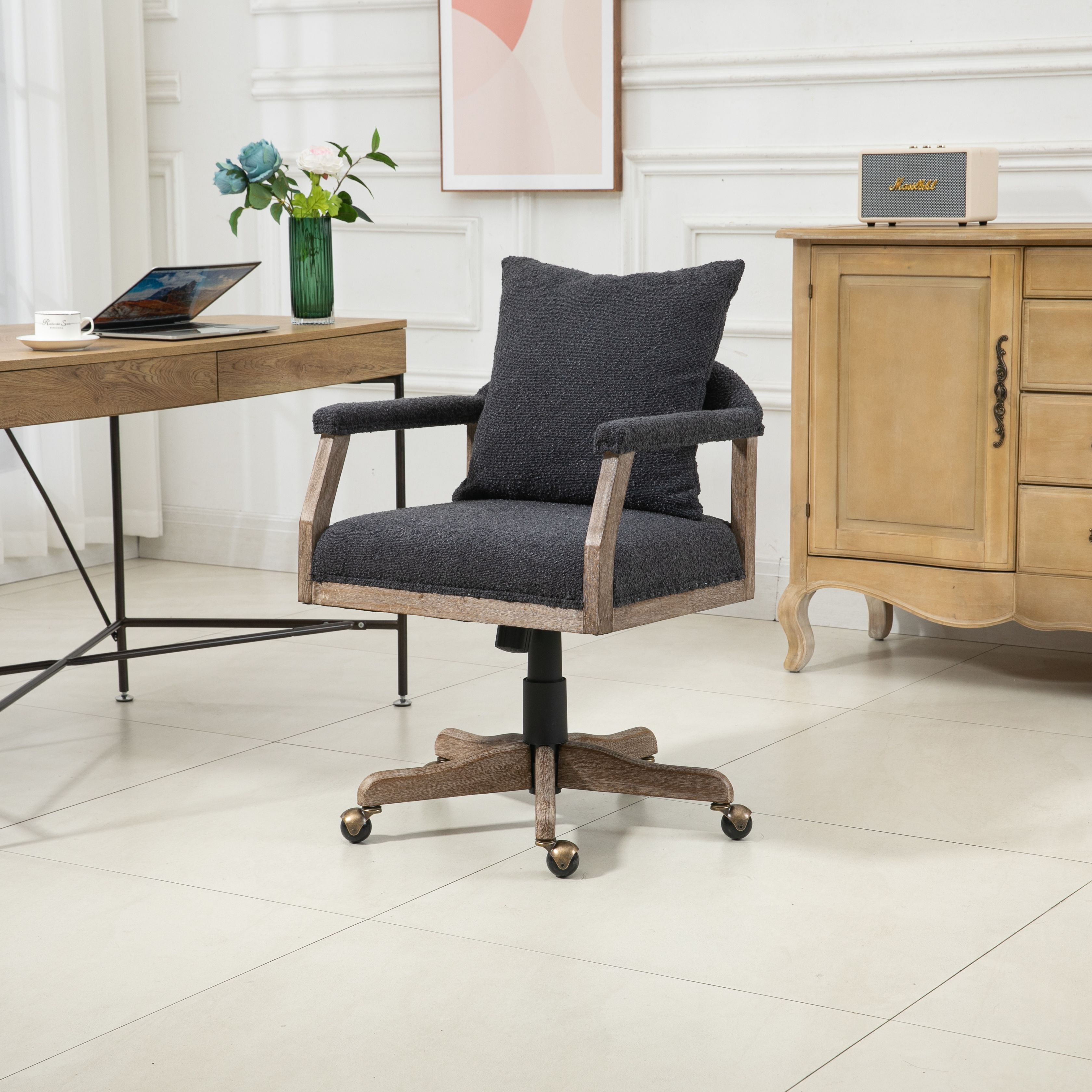 Modern Swivel Wide Office Desk Chair, Adjustable Computer Task Chair ...