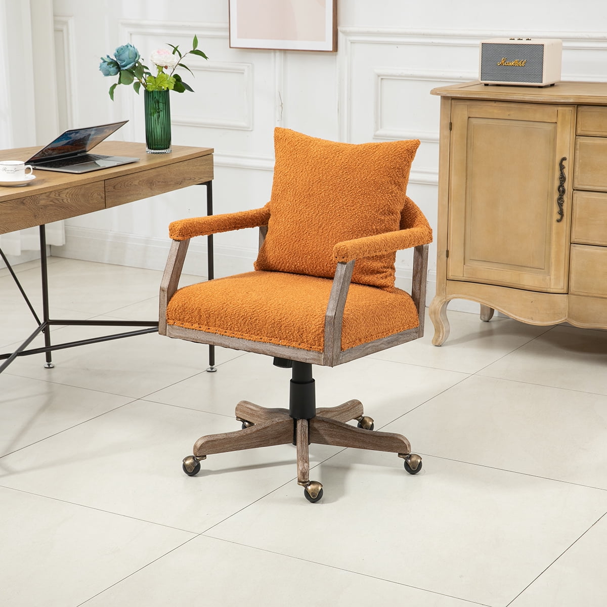 Modern Swivel Wide Office Desk Chair, Adjustable Computer Task Chair ...