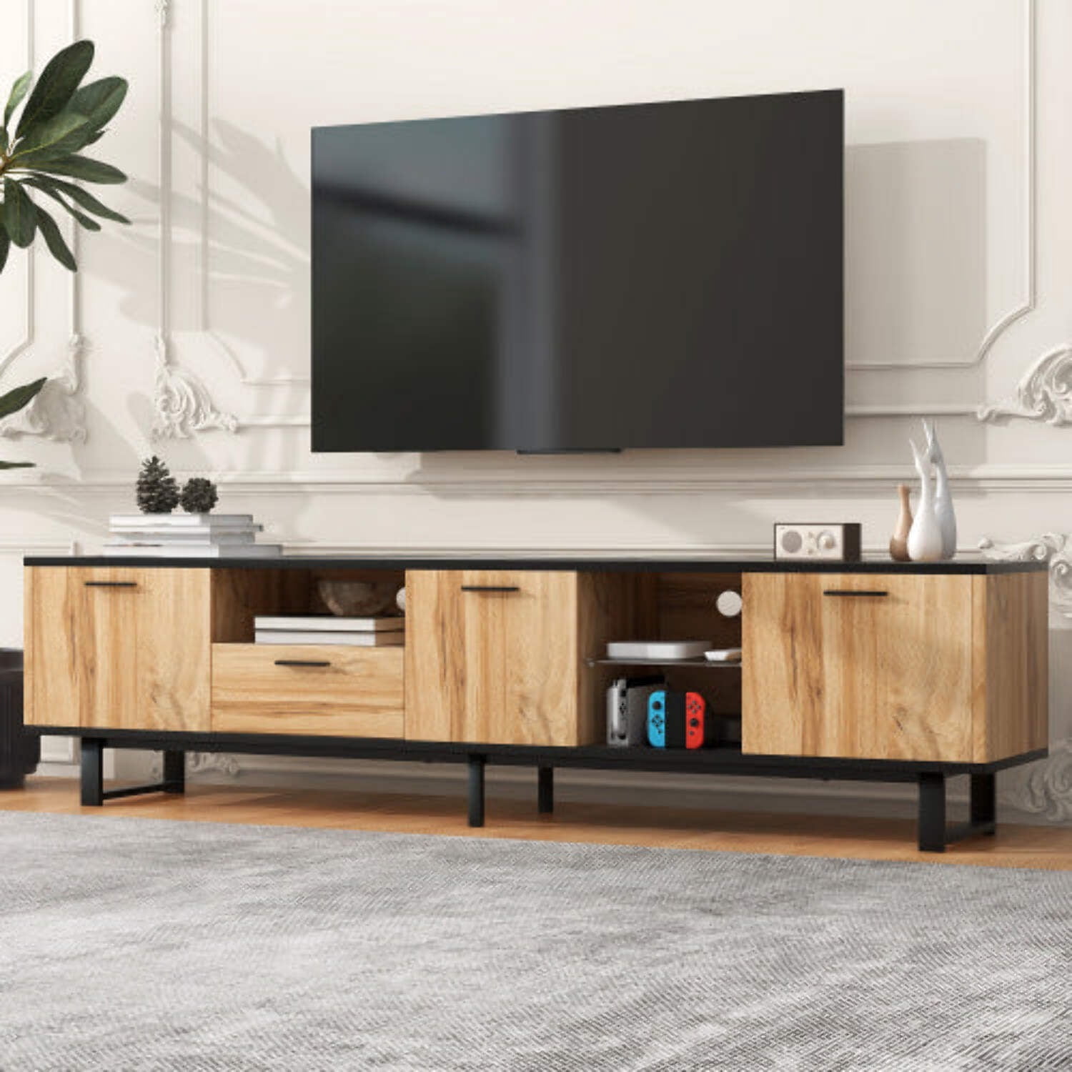 Modern TV Bench For TVs Up To 80 Inches - Walmart.com