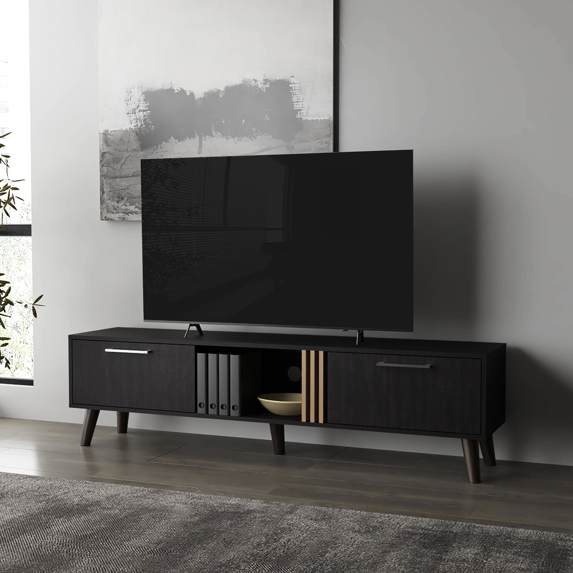 Modern TV Entertainment Center | Two Compartments for Storage, Ideal ...
