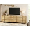 Modern TV Stand with 18 Drawers and T-Shaped Wood Legs, Picture Frame ...