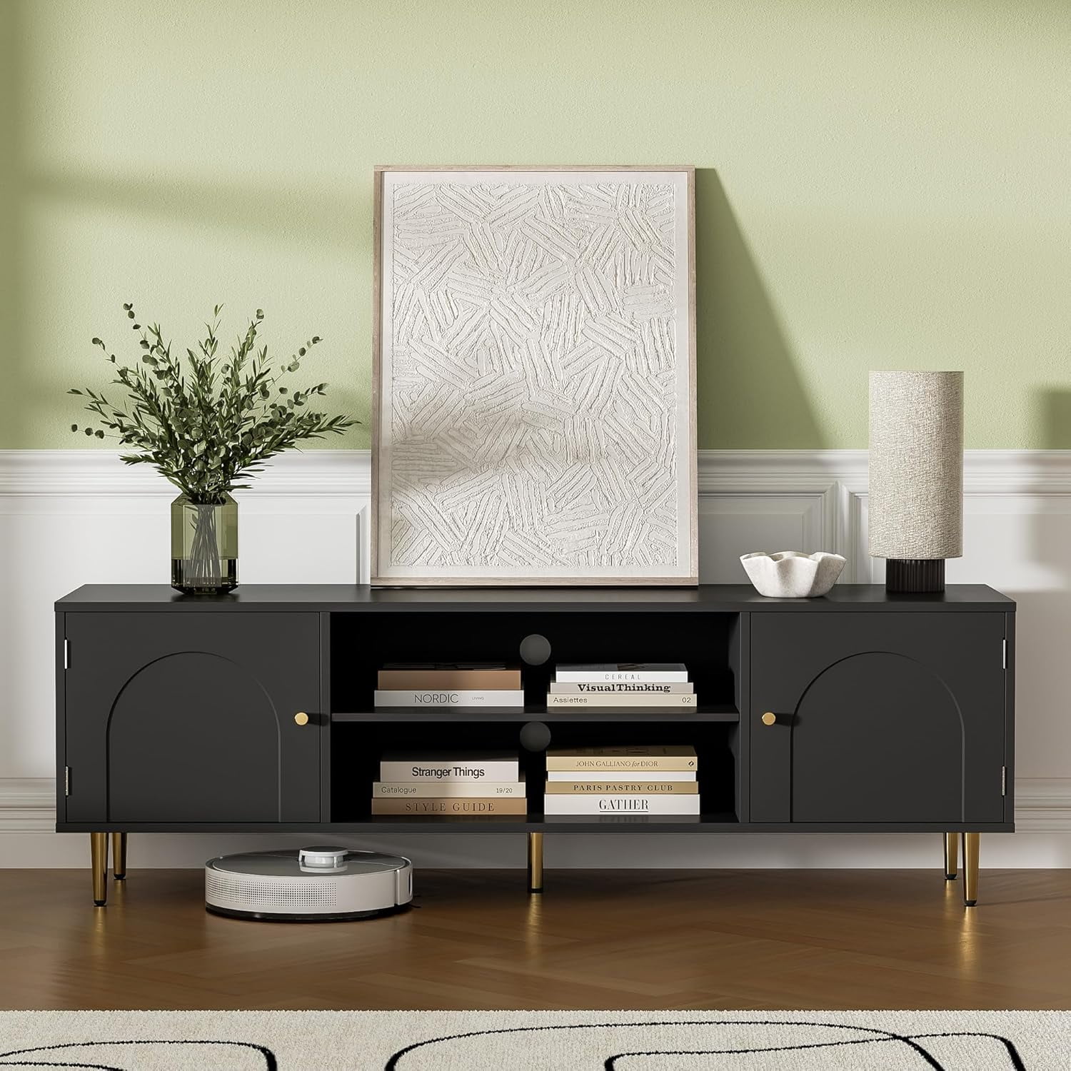 Modern TV Stand for 50/55/60 inch TV, TV Stand with Doors ...