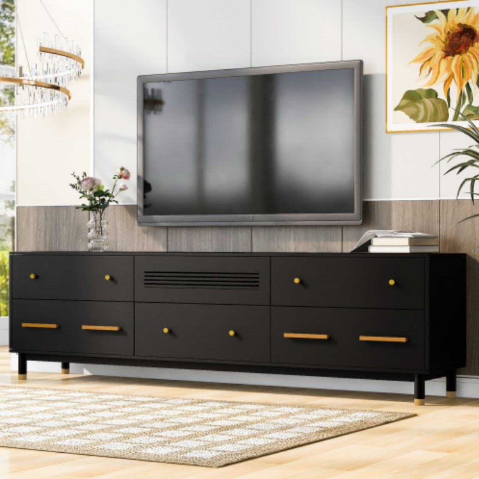 Modern TV Stand For 75+ Inch TV, Entertainment Center Media Console ...