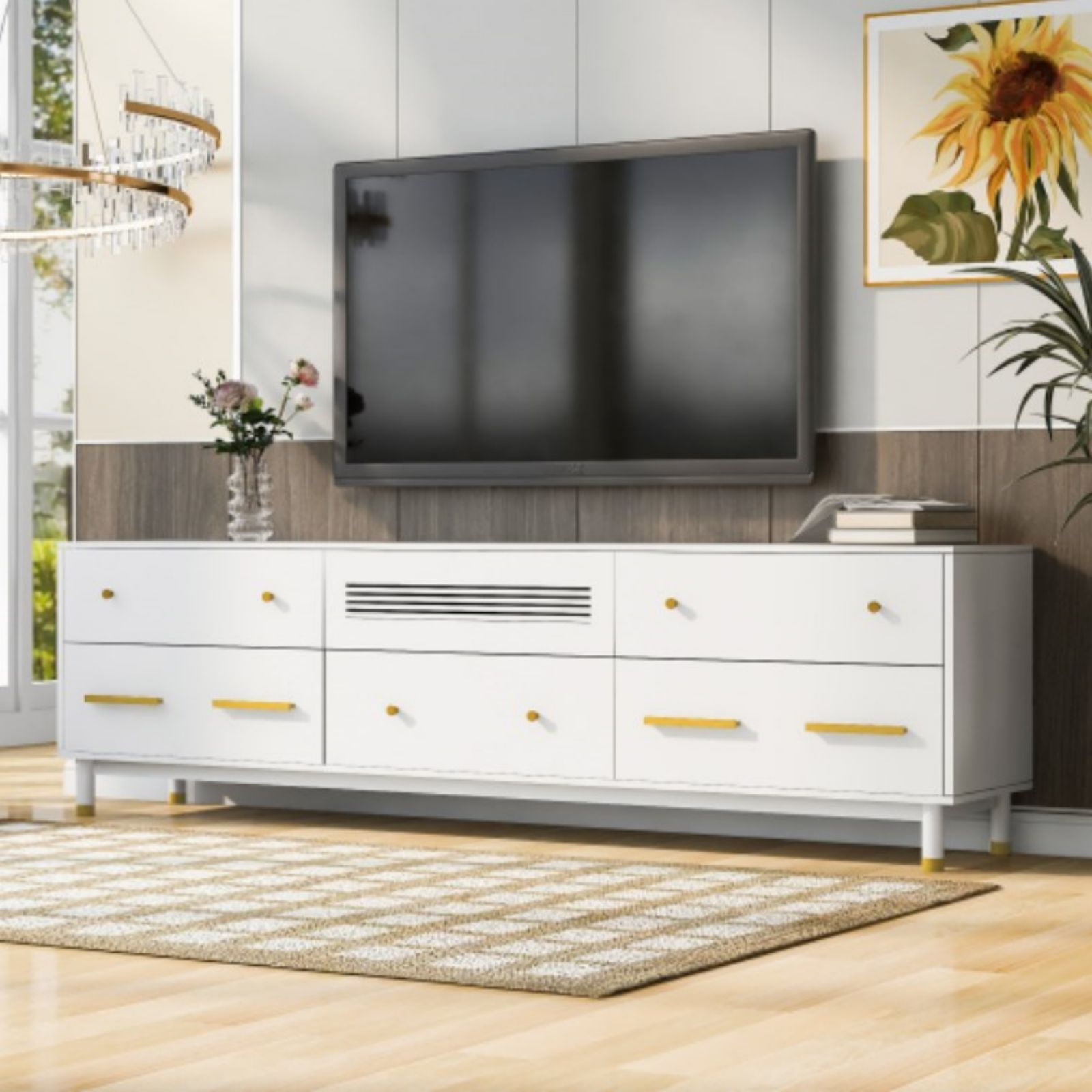 Modern TV Stand For 75+ Inch TV, Entertainment Center Media Console ...