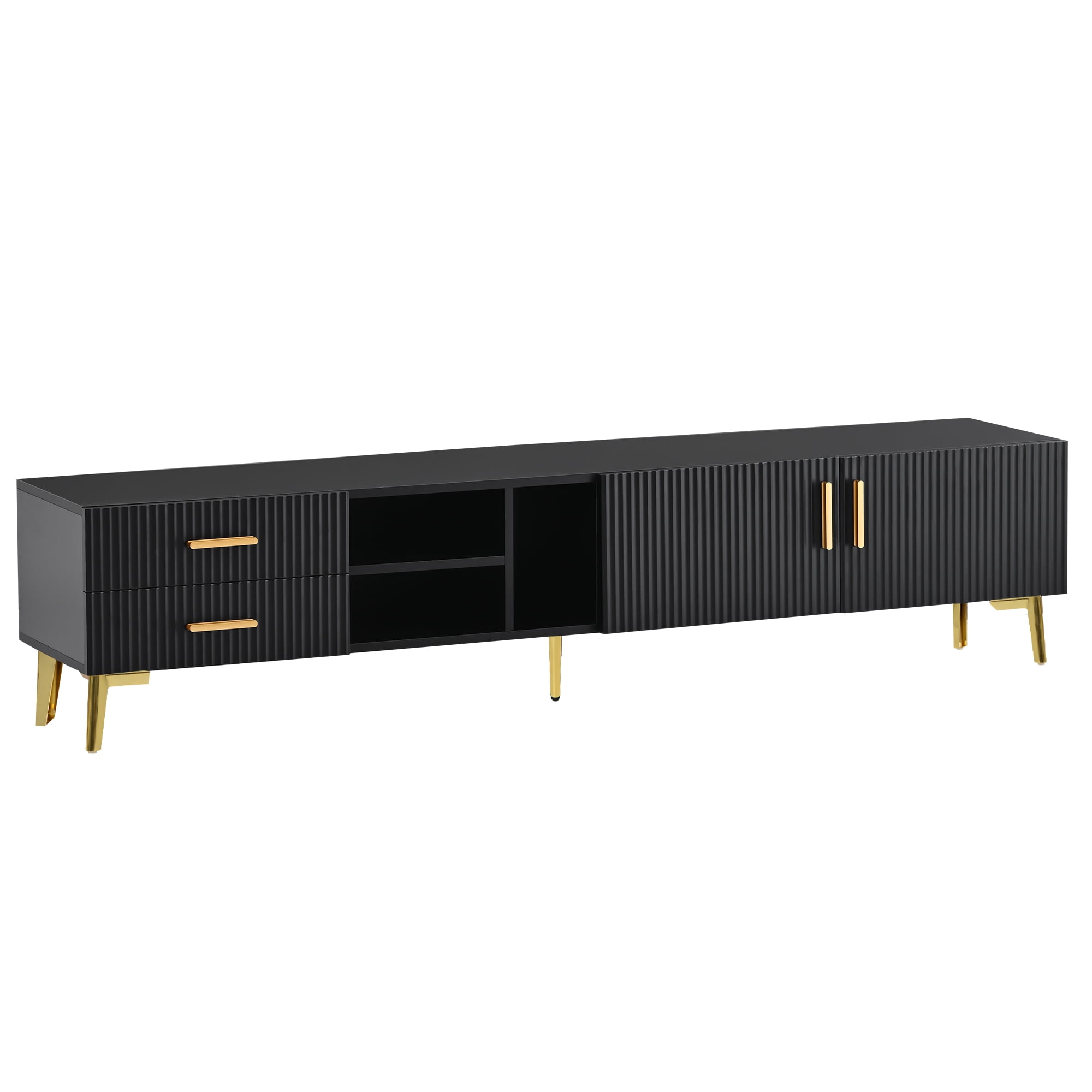 Modern TV Stand For TV Up To 77" With 2 Drawers Media Console ...