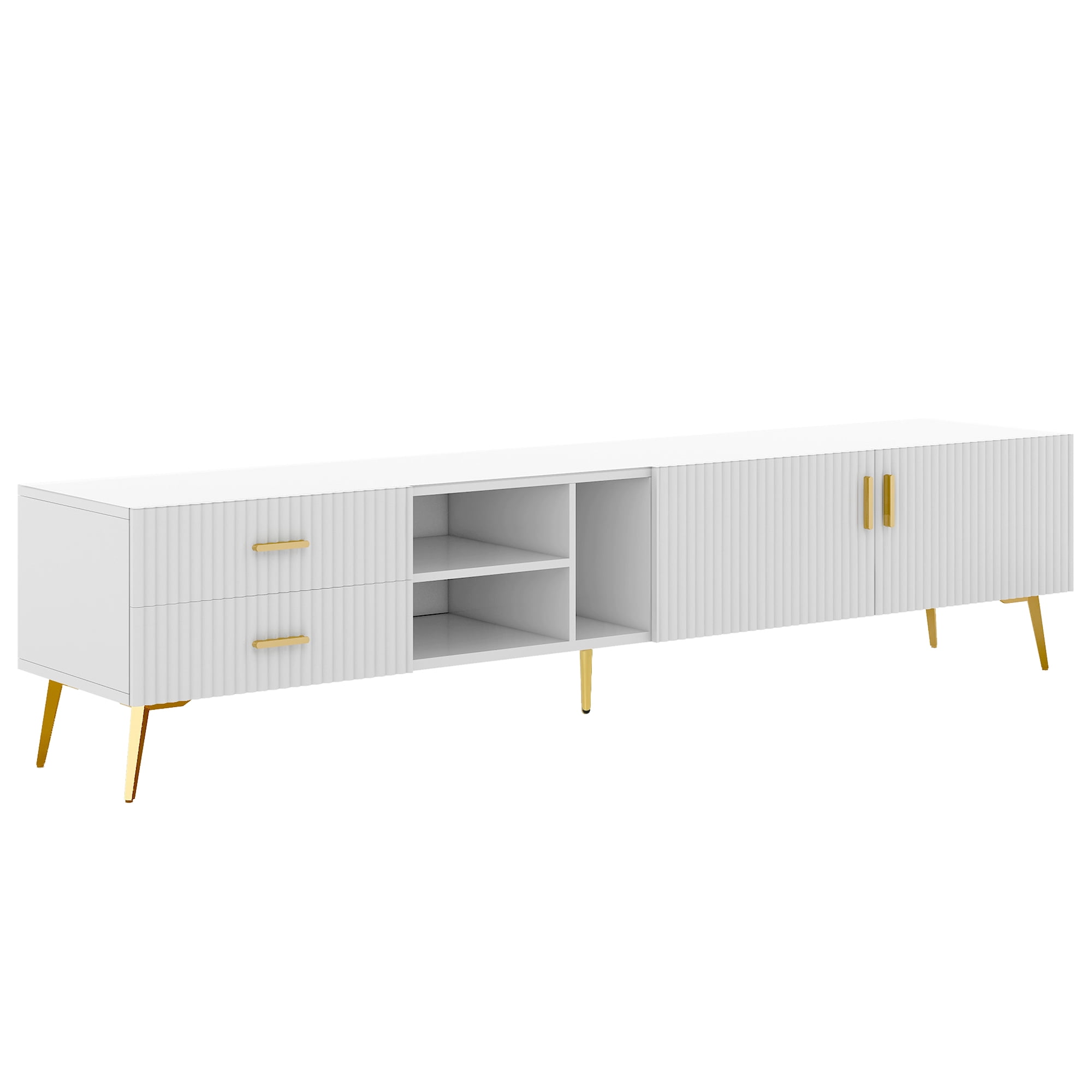 Modern TV Stand For TV Up To 77" With 2 Drawers Media Console ...