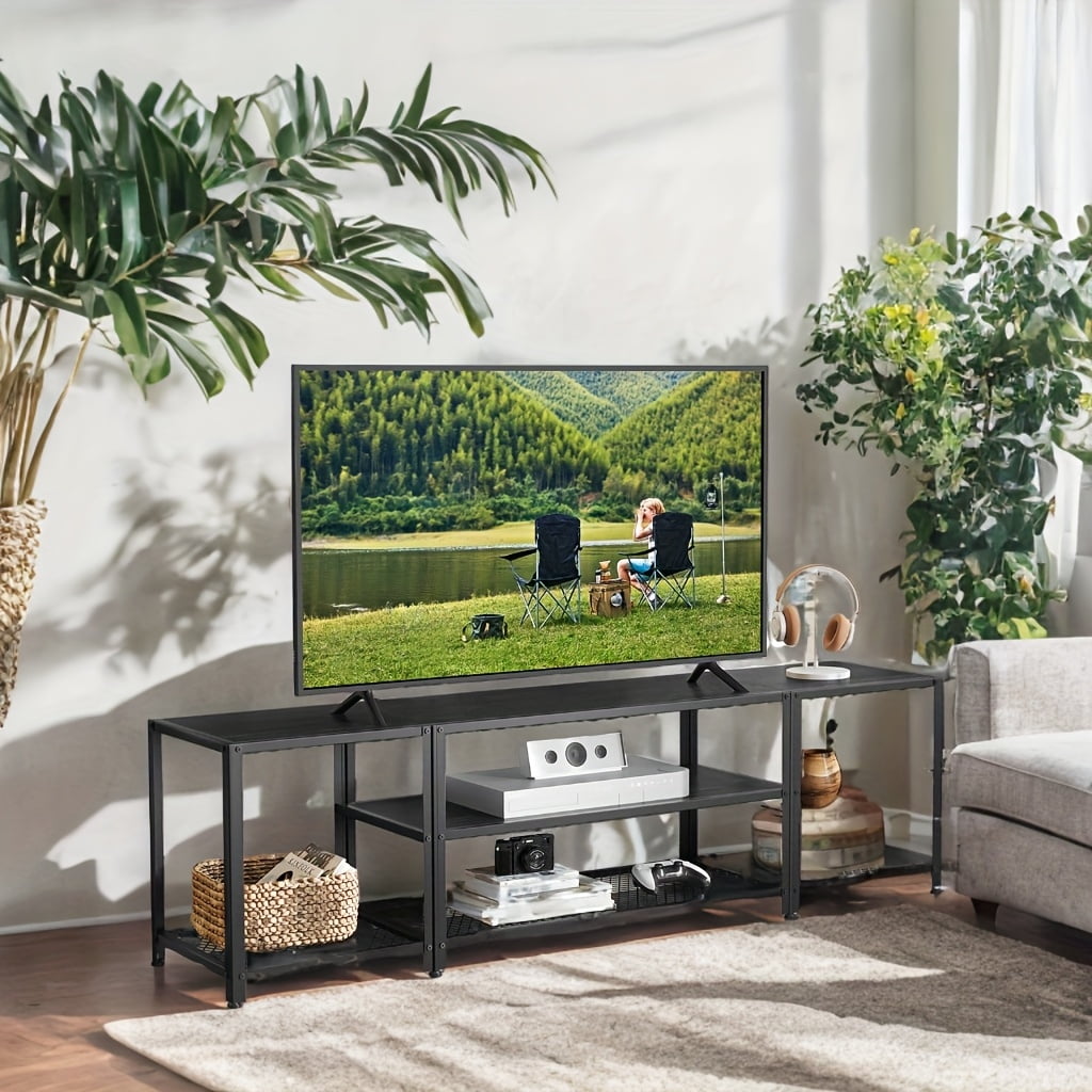 Modern TV Stand For TVs Up To 75 Inches 3-Tier Entertainment Center ...