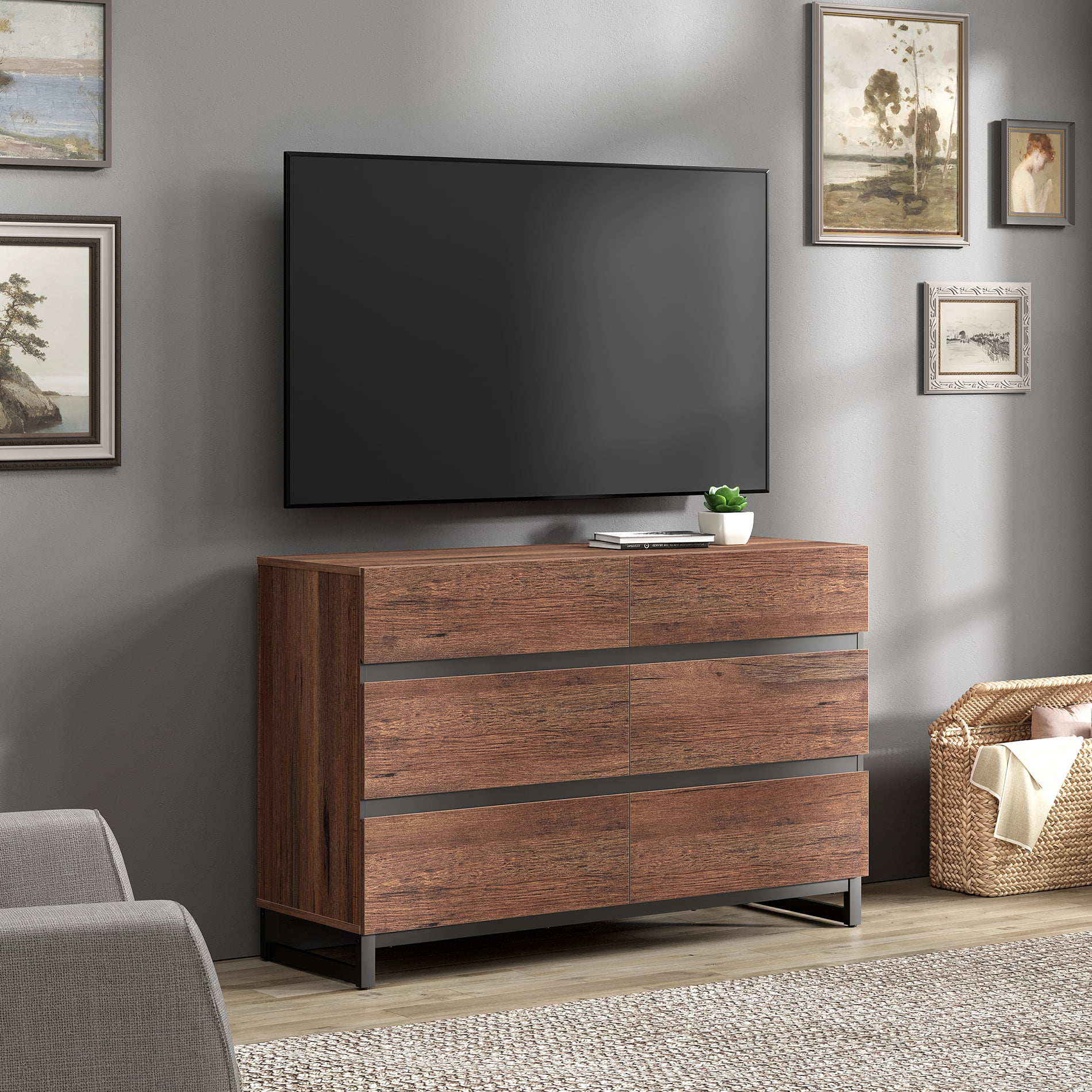 Modern TV Stand For Tvs Up To 50 Inch, Entertainment Center With 6 ...