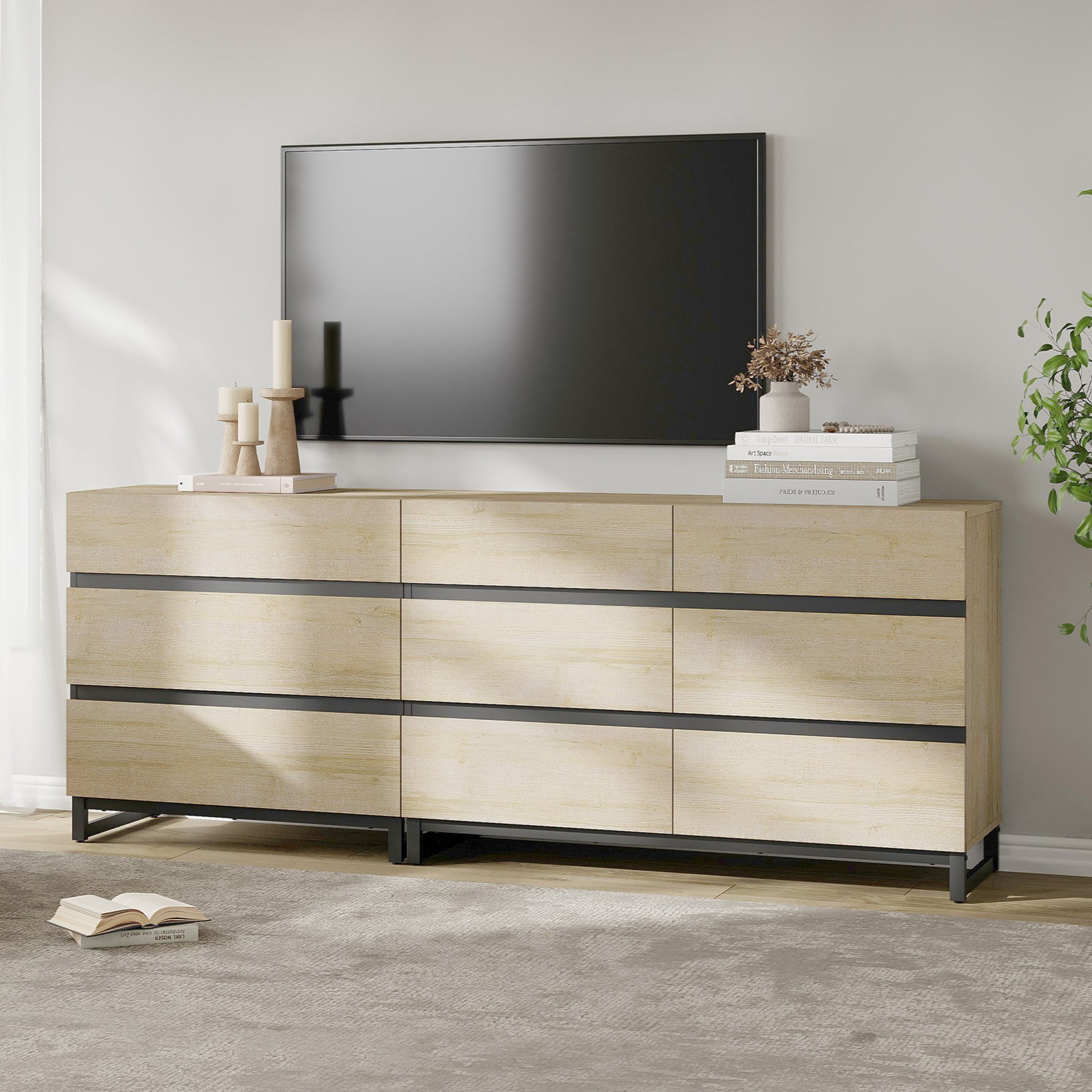 Modern TV Stand For Tvs Up To 90 Inches, 2 In 1 TV Console With 9 ...