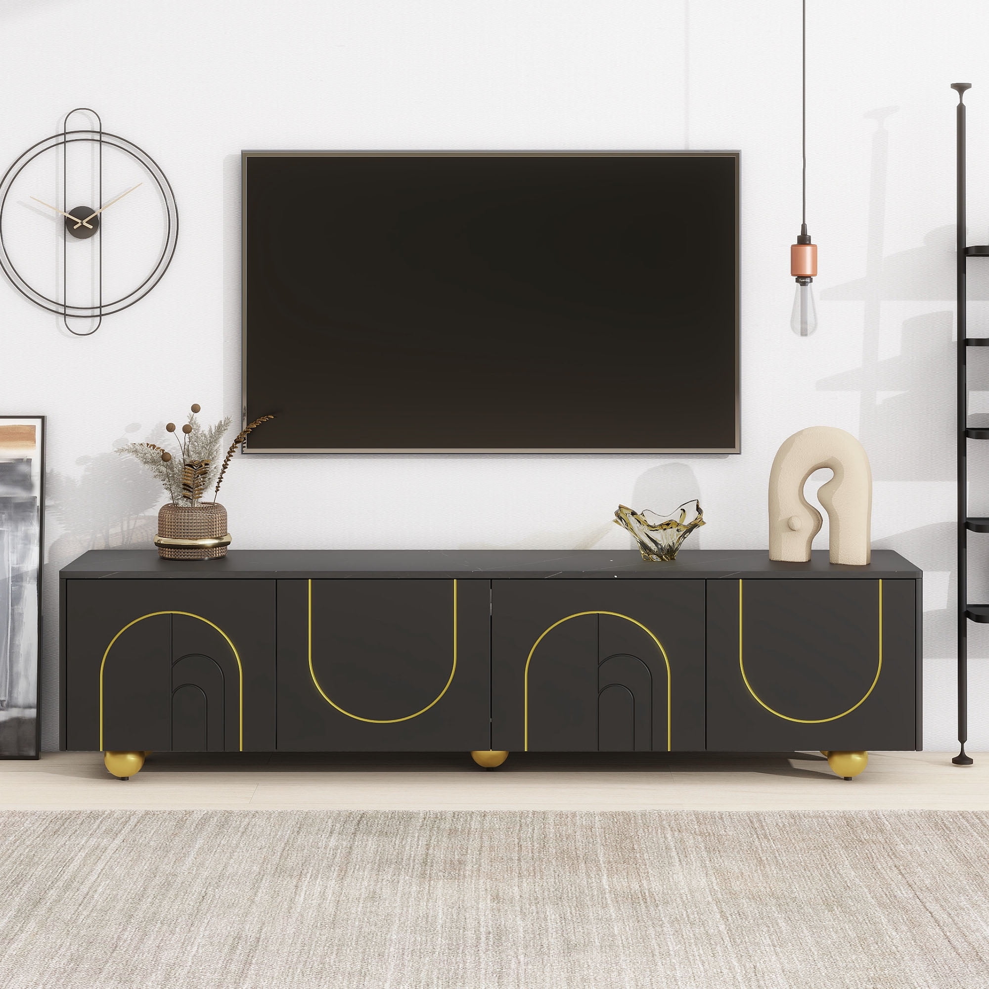 Modern TV Stand for TVs up to 75 Inches, Entertainment Center with ...