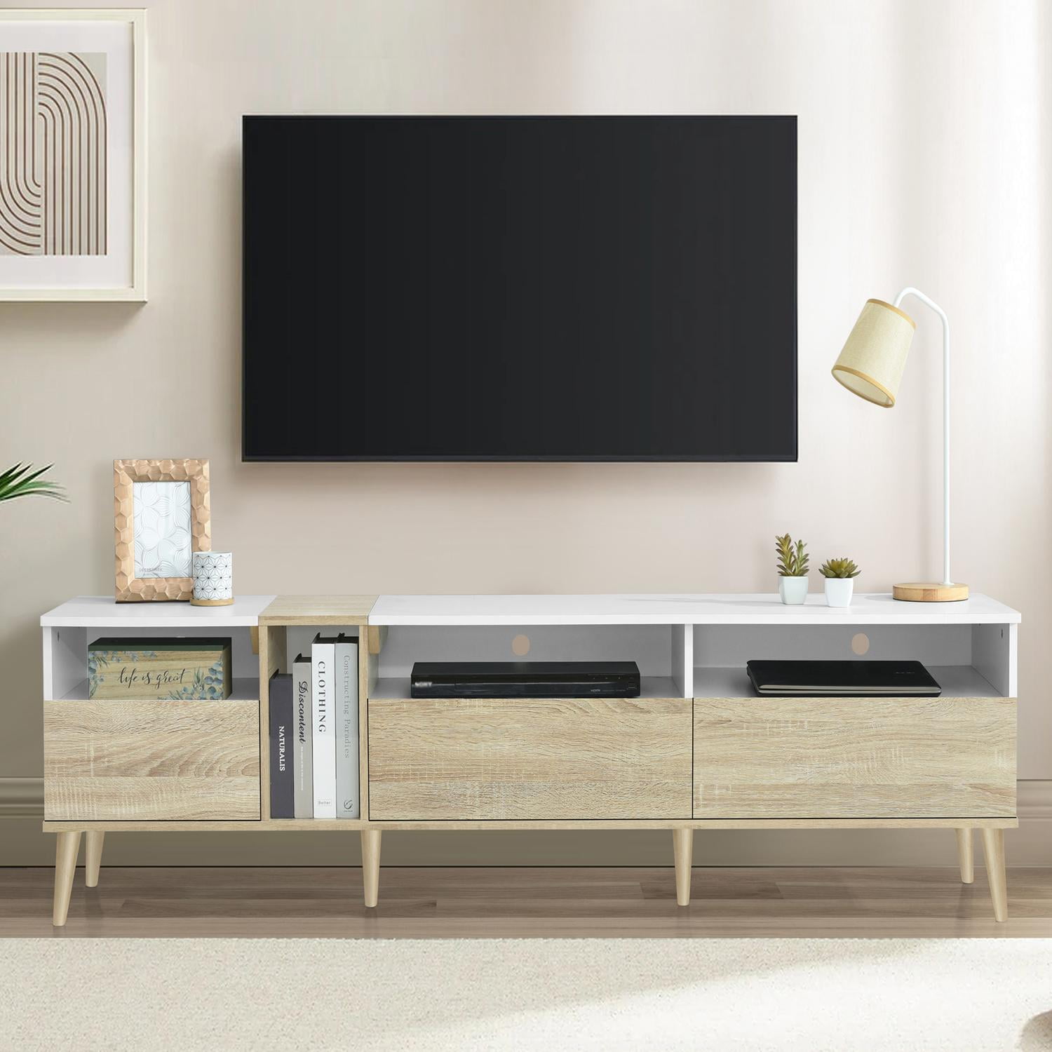 Modern TV Stand for TVs up to 80 Inches, 70.86 Inch Media Console with ...