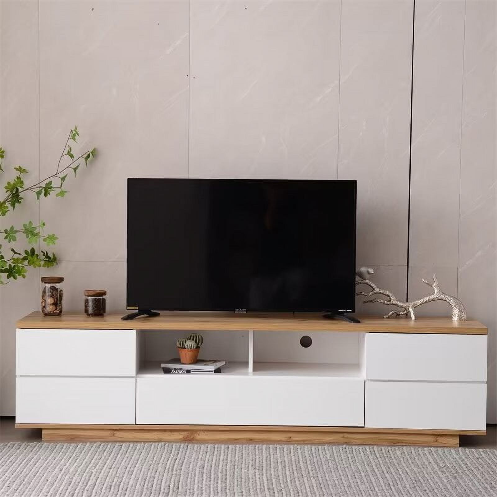 Modern TV Stand for TVs up to 80'', Media Entertainment Center Console ...
