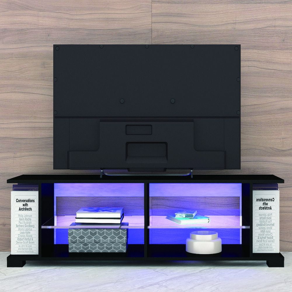 Modern TV Stand Table for 32-60 Inch TVs with LED Lights 57 Inch Small ...