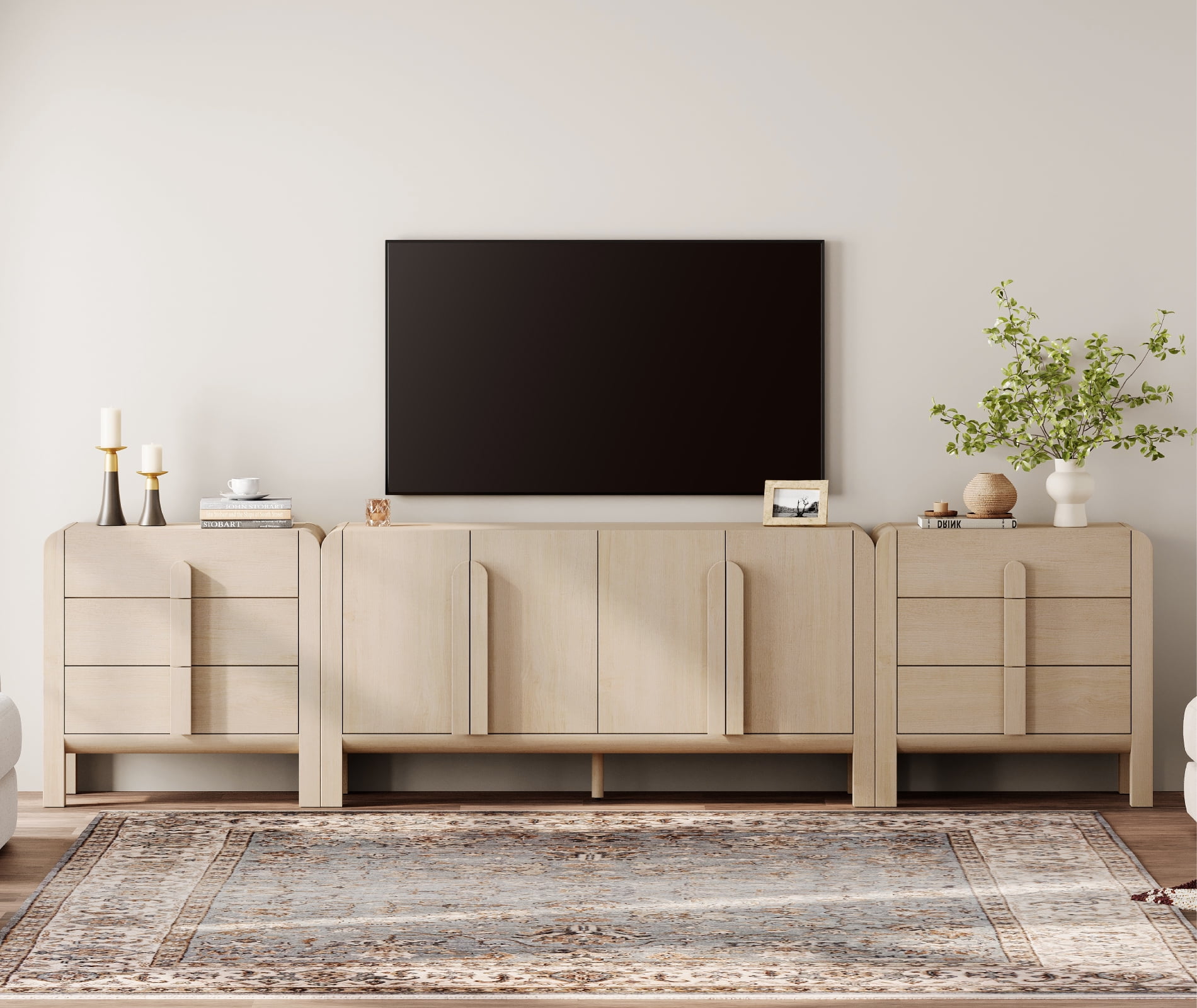Modern TV Stand for TVs up to 120 inch, 3 in 1 Entertainment Center ...