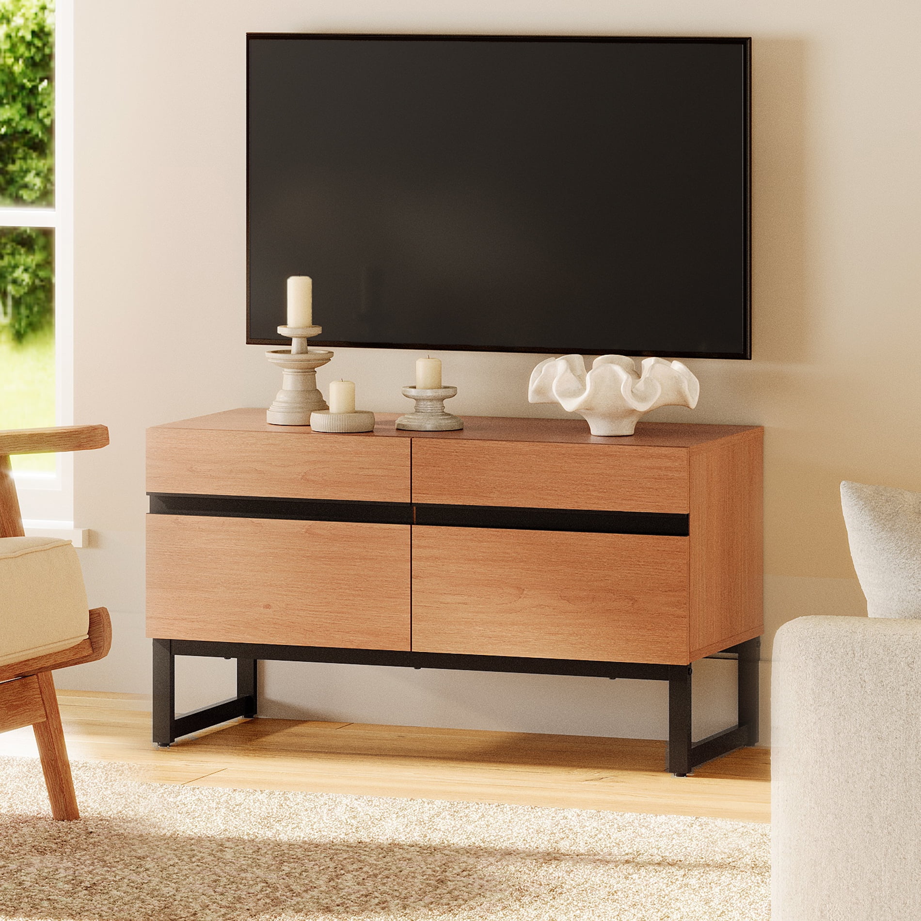 Modern TV Stand for TVs up to 50 inch, TV Entertainment Center Console ...