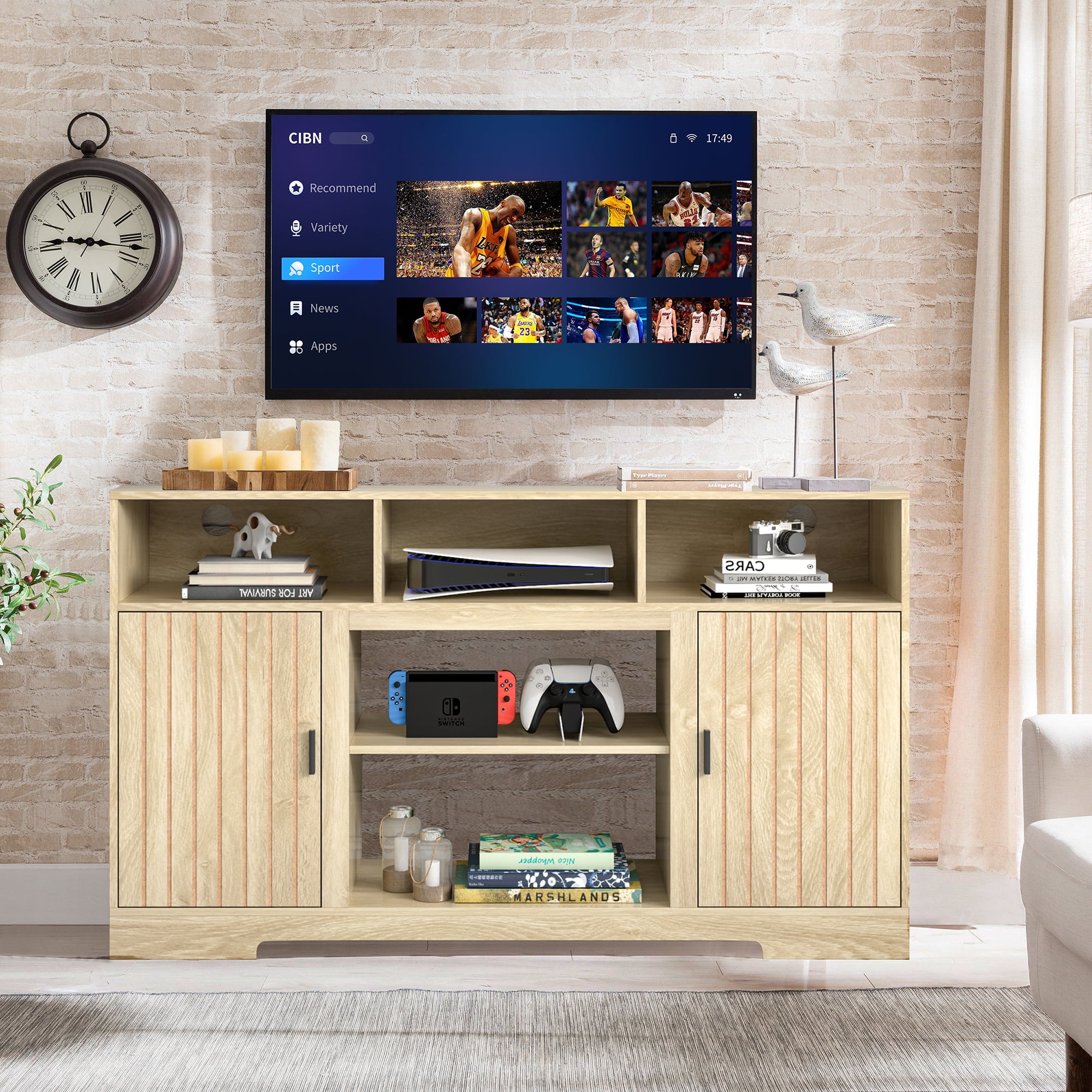 Modern TV Stand for TVs up to 65", Entertainment Center with Storage ...