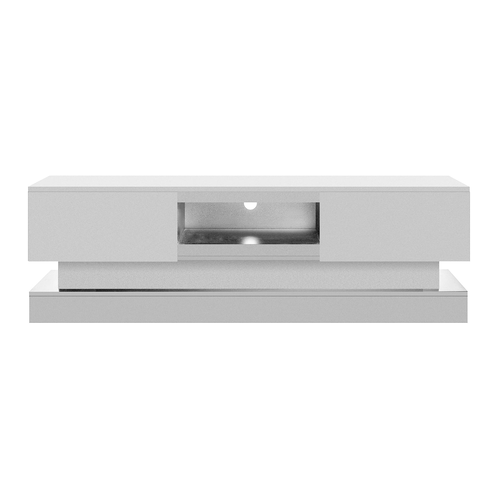 Modern TV Stand with LED Lights TV Console Storage Cabinets Easily ...