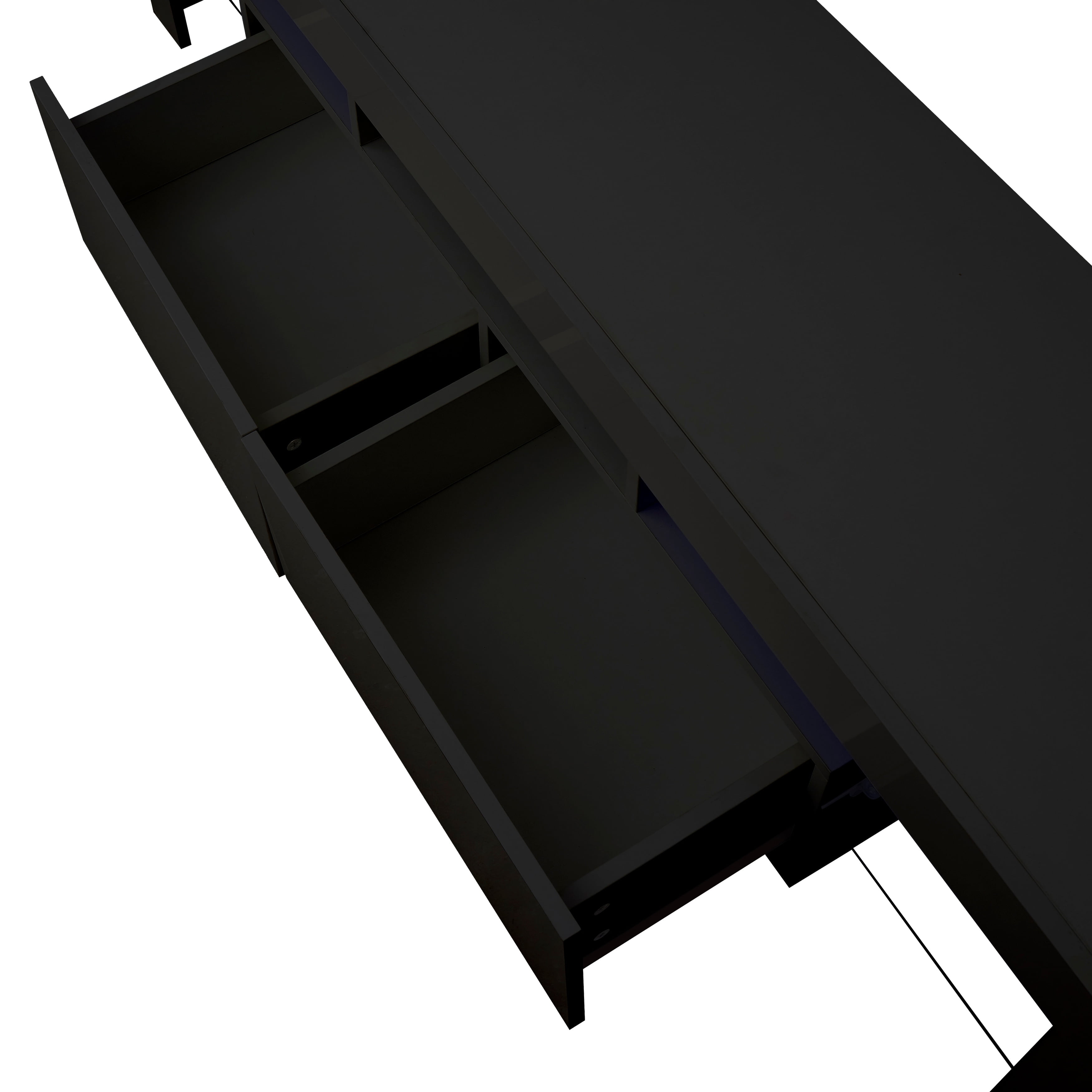 Modern TV Stand with Remote Control Lights Black - Walmart.com