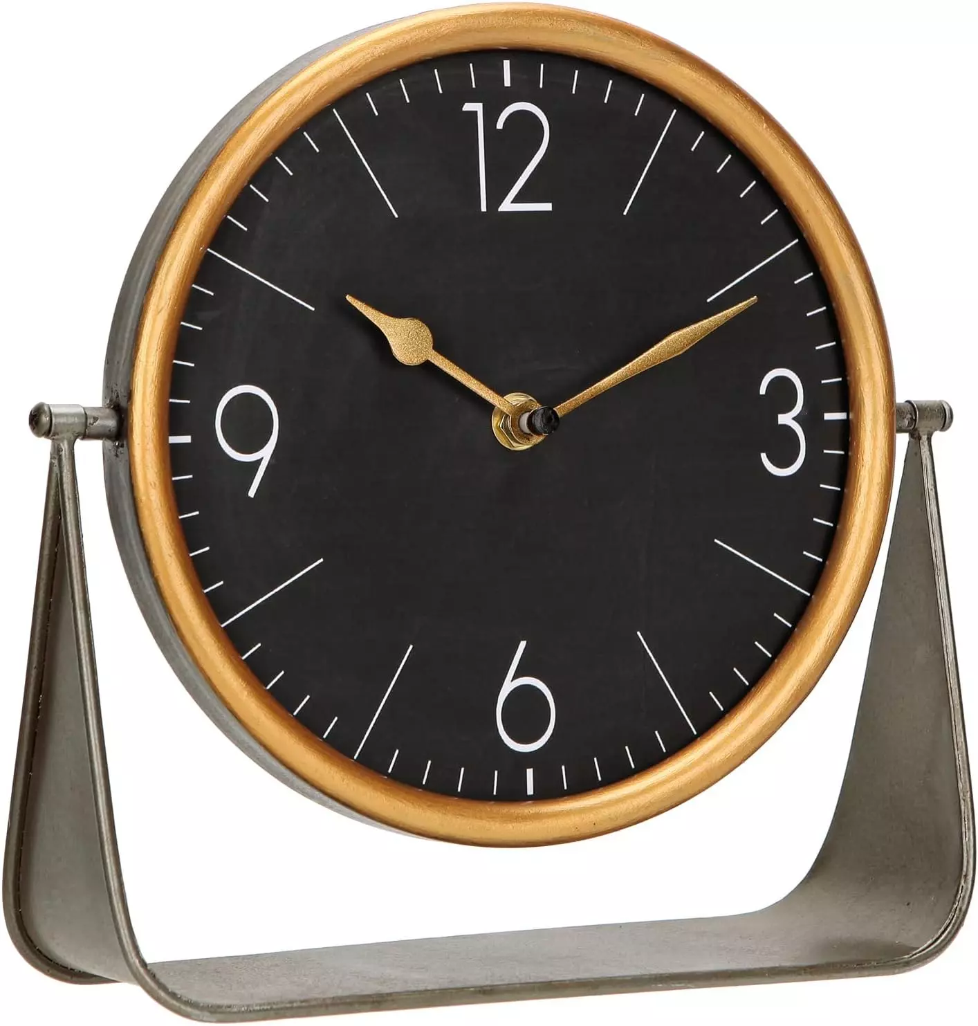 Modern Table Clock, Large Desk Clock with Simple Design, Metal Tabletop ...