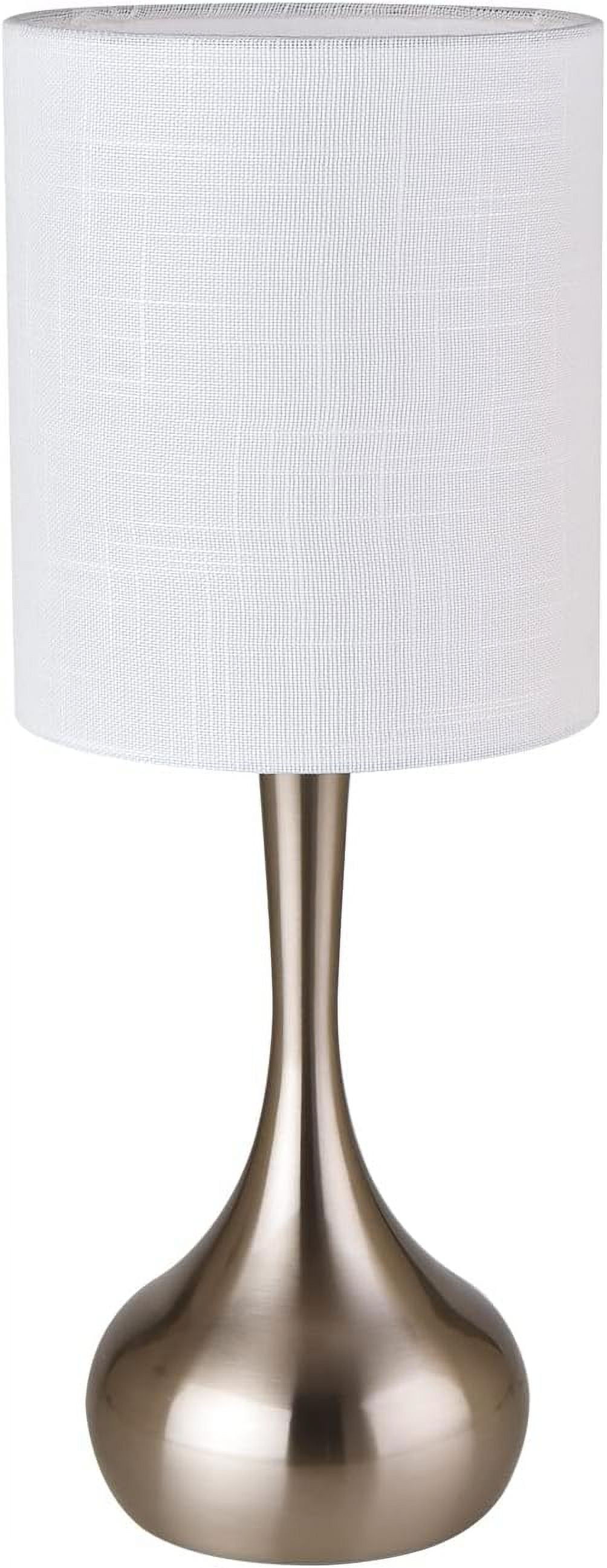 Modern Table Lamp, 17.3" Small Desk Light with Brass Metal Droplet Base ...