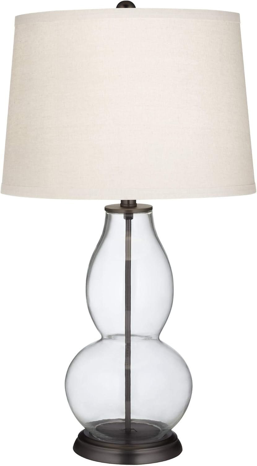 Modern Table Lamp 28 3/4" Tall Clear Glass Fillable Double Gourd Off ...