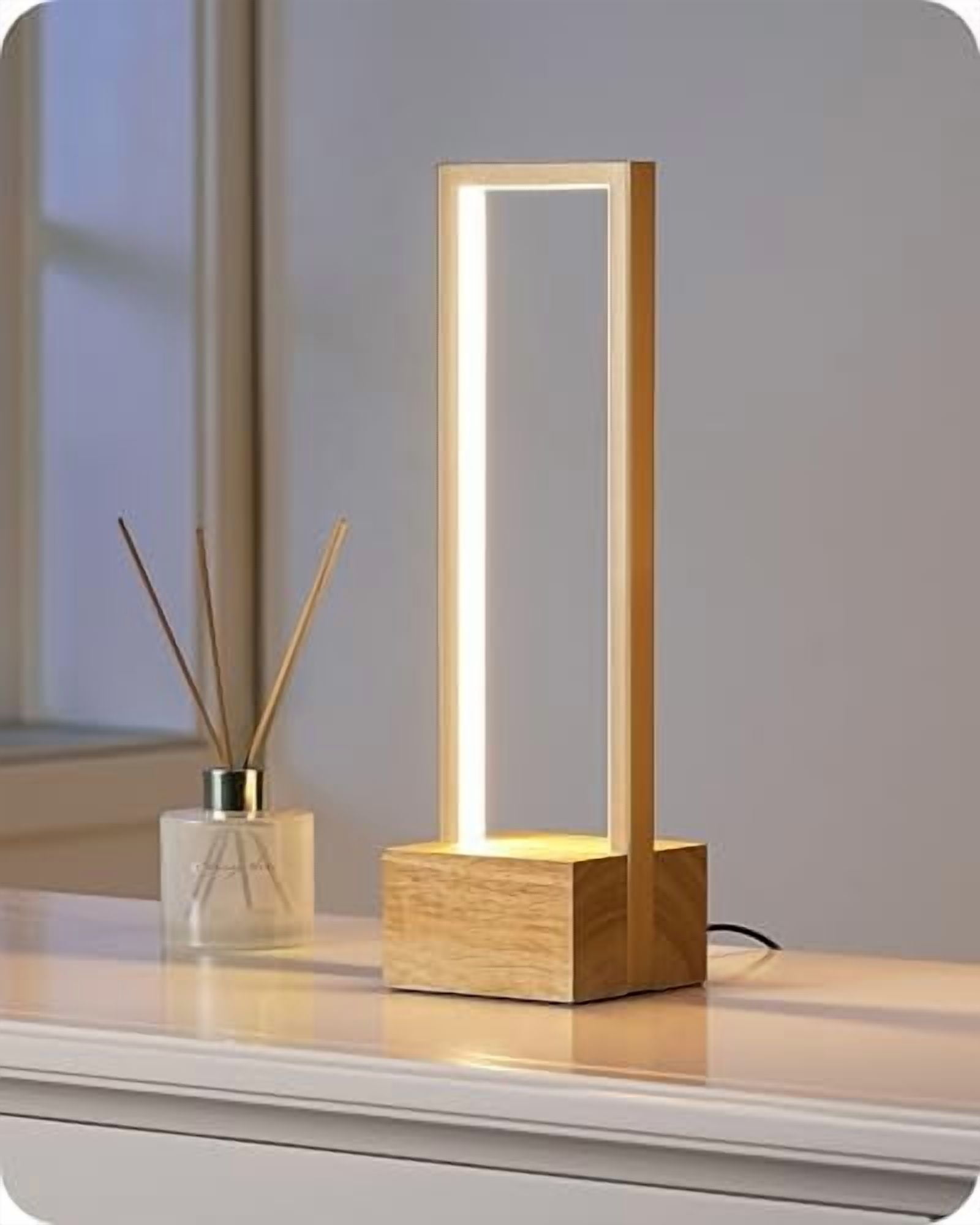 Modern Table Lamp, Dimmable LED Bedside Lamp with 3 Color Temps 3000K ...
