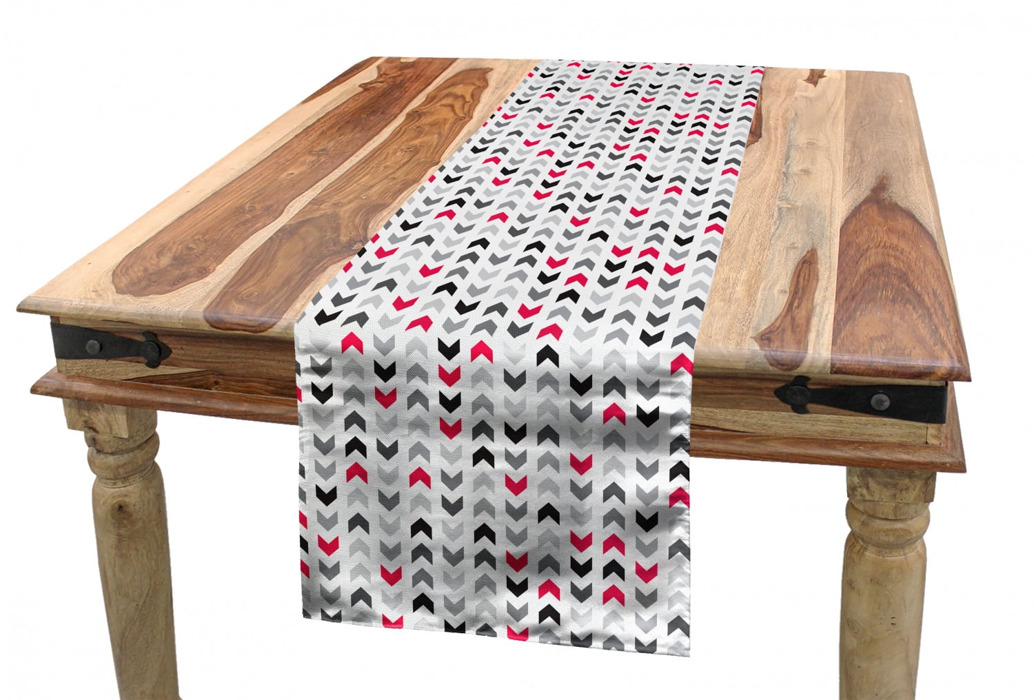 Modern Table Runner, Geometrical Chevron Zig Zag Lines Triangles ...