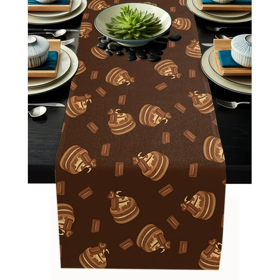 Modern Table Runner Macron Food Fruit Leaves Table Runners for Wedding ...