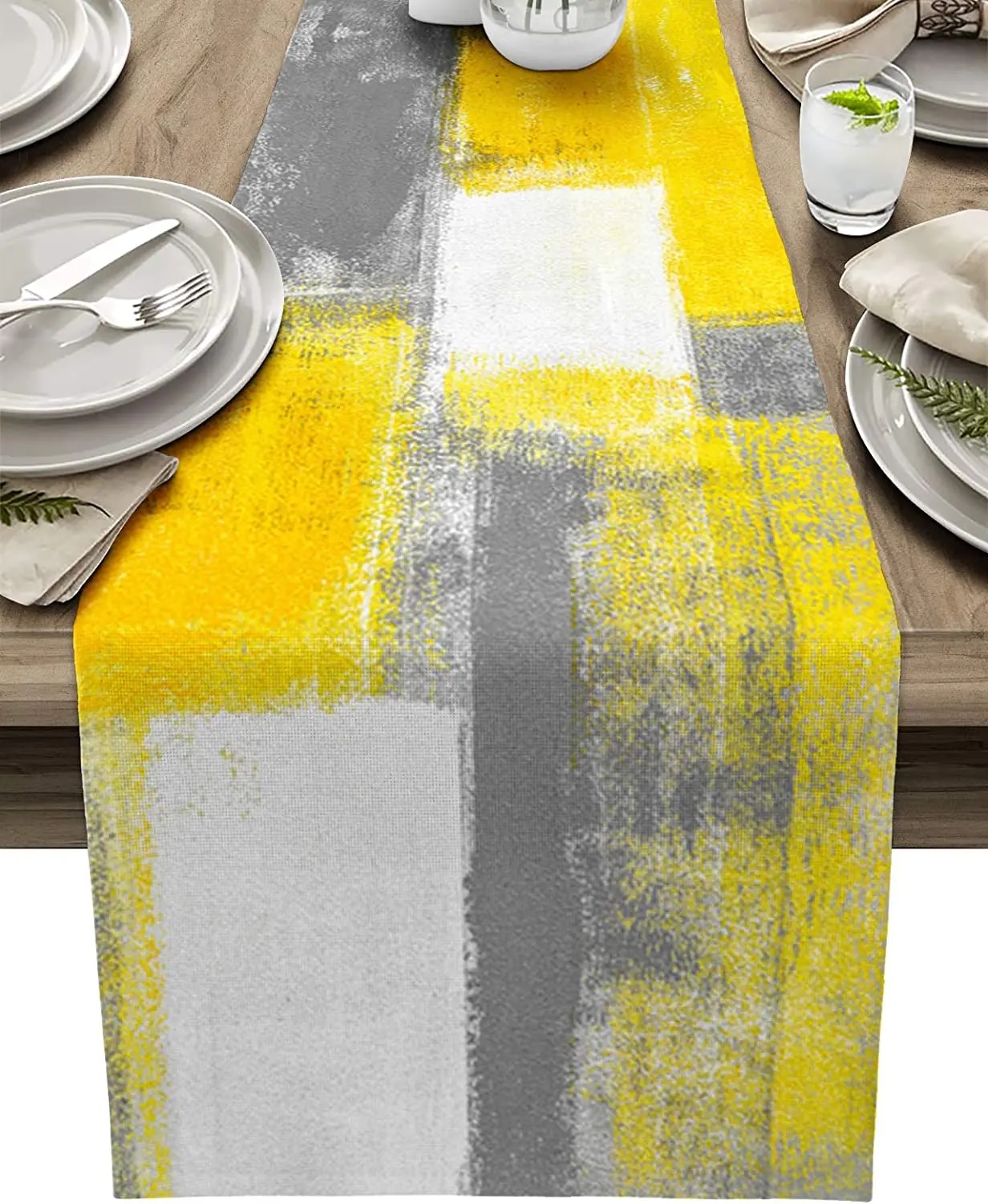 Modern Table Runner Orange Dinner Runners Farmhouse Dresser Non-Slip ...