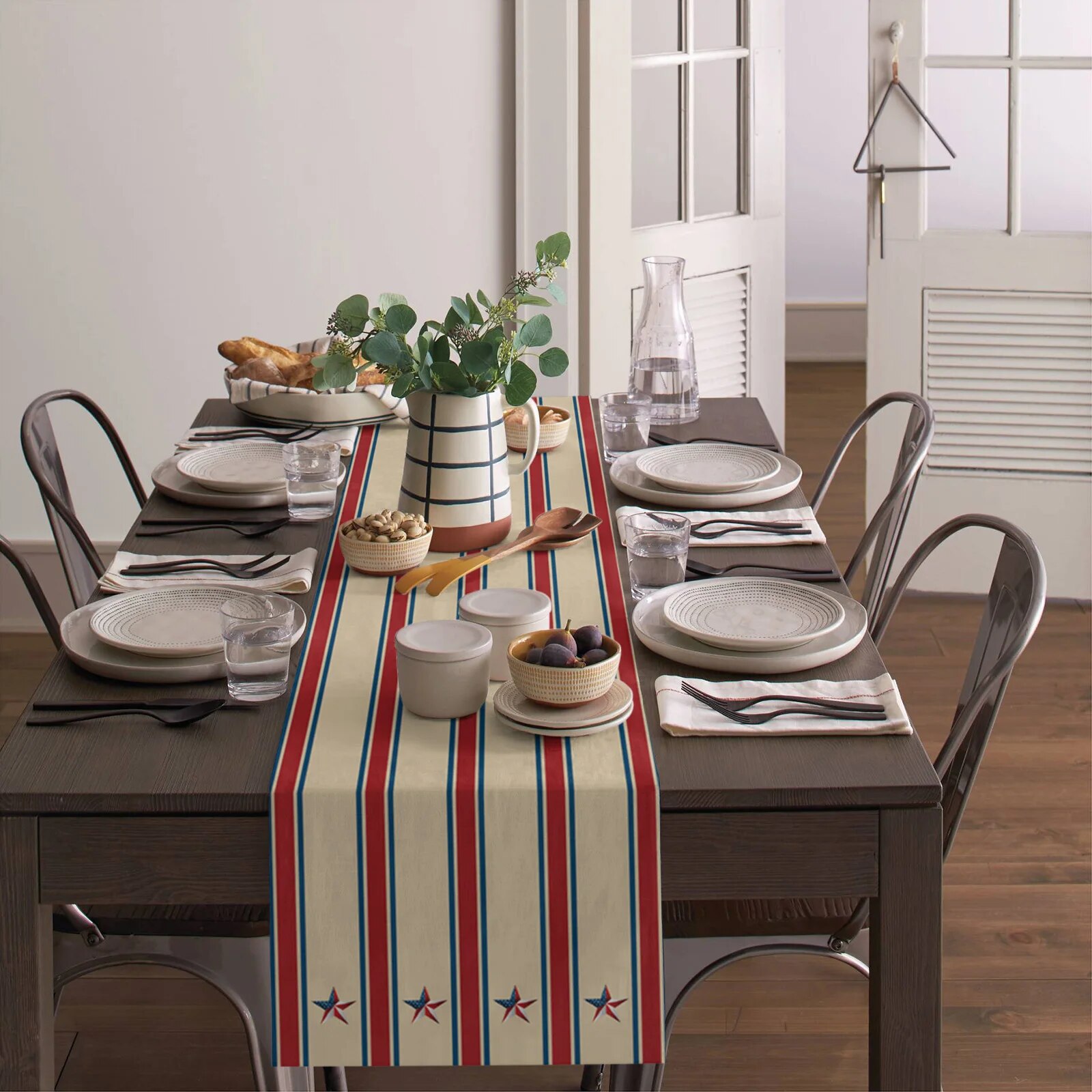 Modern Table Runner Pentagram Stripes Table Runners for Wedding Kitchen ...