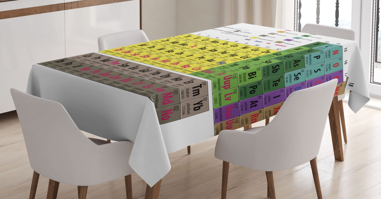 Modern Tablecloth, Periodic Table of Elements PHD Chemistry Student ...