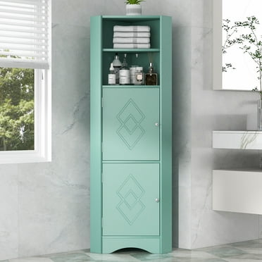 Topbuy Freestanding Wooden Bathroom Storage Cabinet with Double Door ...