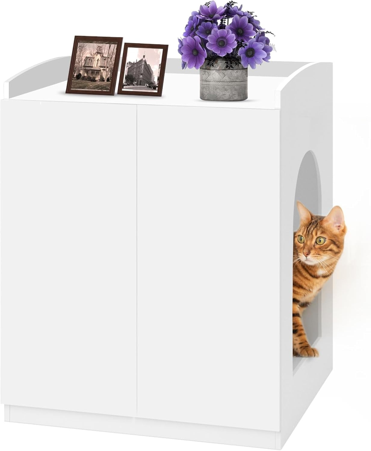 Modern Tall Self Cleaning Litter Box Enclosure,Hidden Cat Litter Box ...