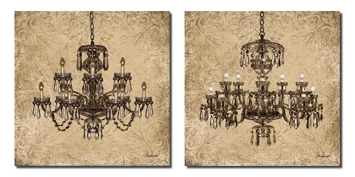 Modern Tan and Black Elegant Chandelier Adult Decor; 2 - 12" x 12 ...