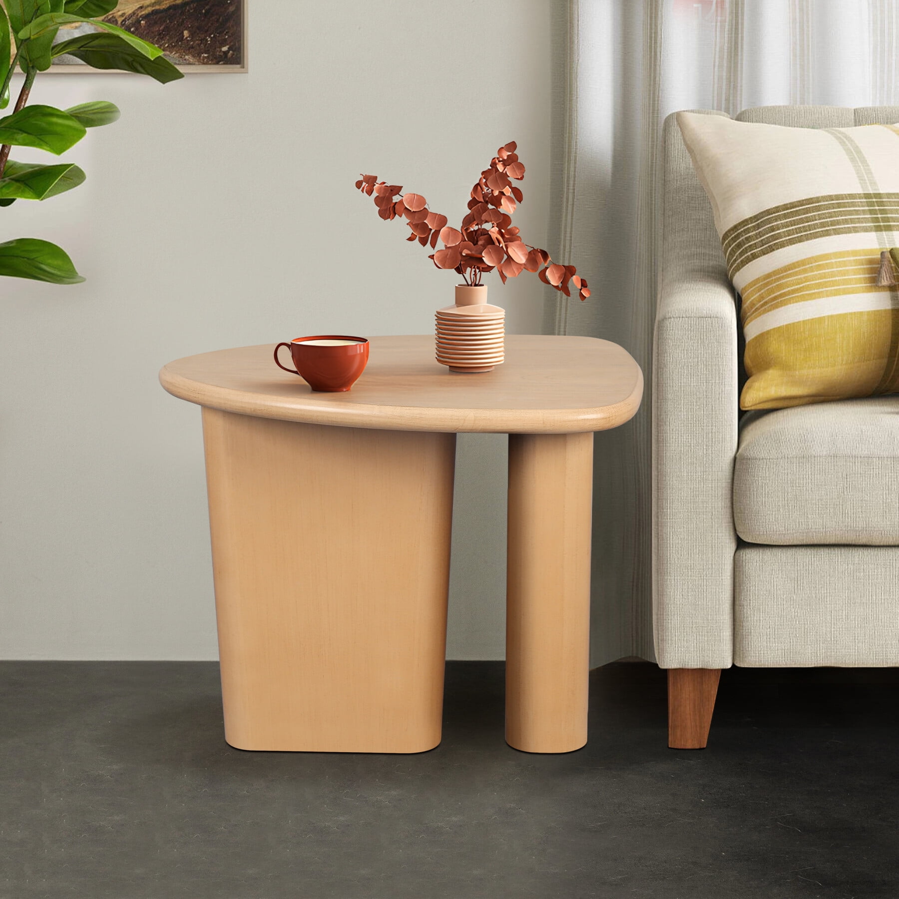 Modern Tapered Tabletop Side Table, Minimalist End Table for Living ...