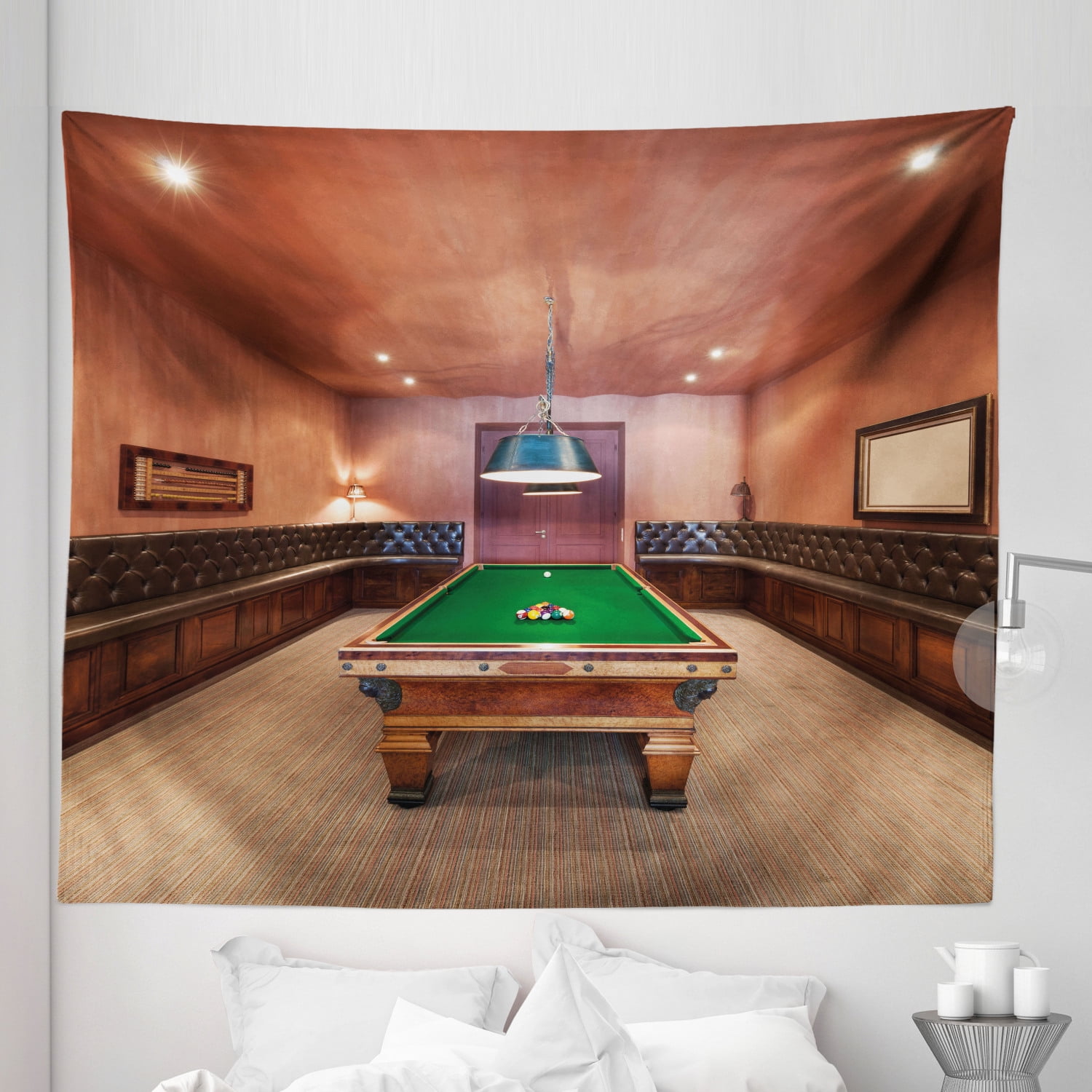Modern Tapestry, Entertainment Room in Mansion Pool Table Billiard ...