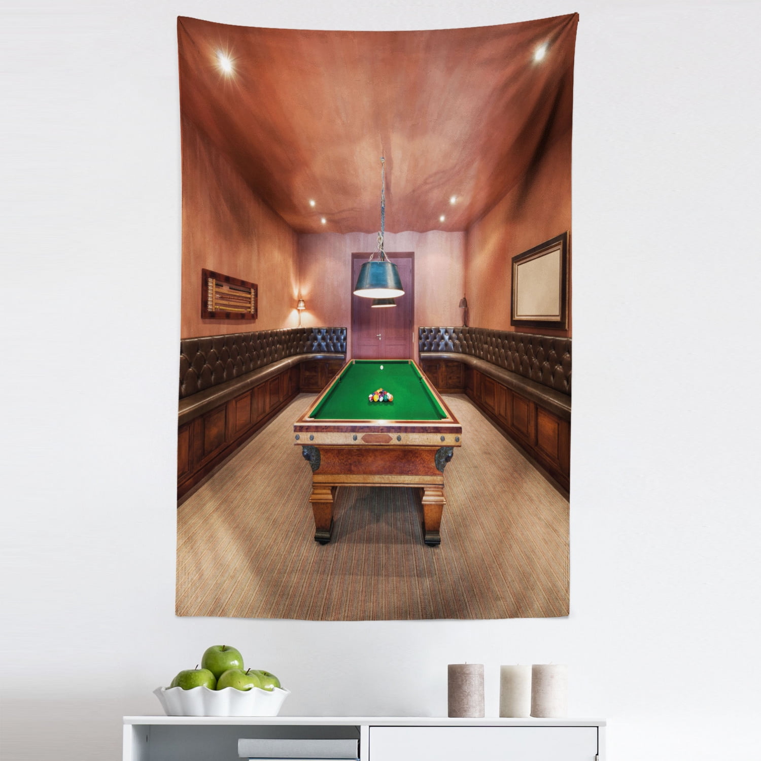 Modern Tapestry, Entertainment Room in Mansion Pool Table Billiard ...