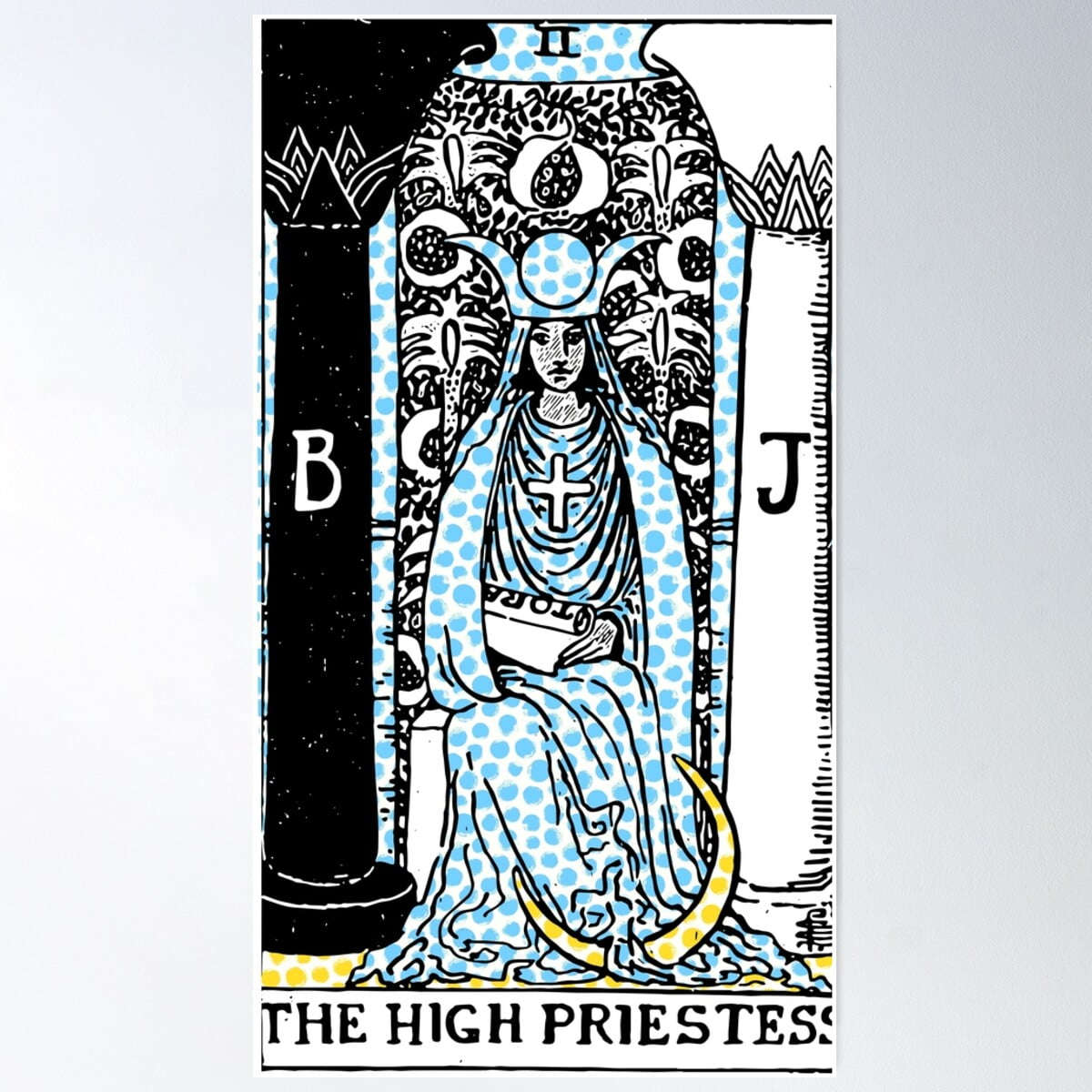 Modern Tarot - 2 The High Priestess Poster Wall Art, Modern Wall Decor ...