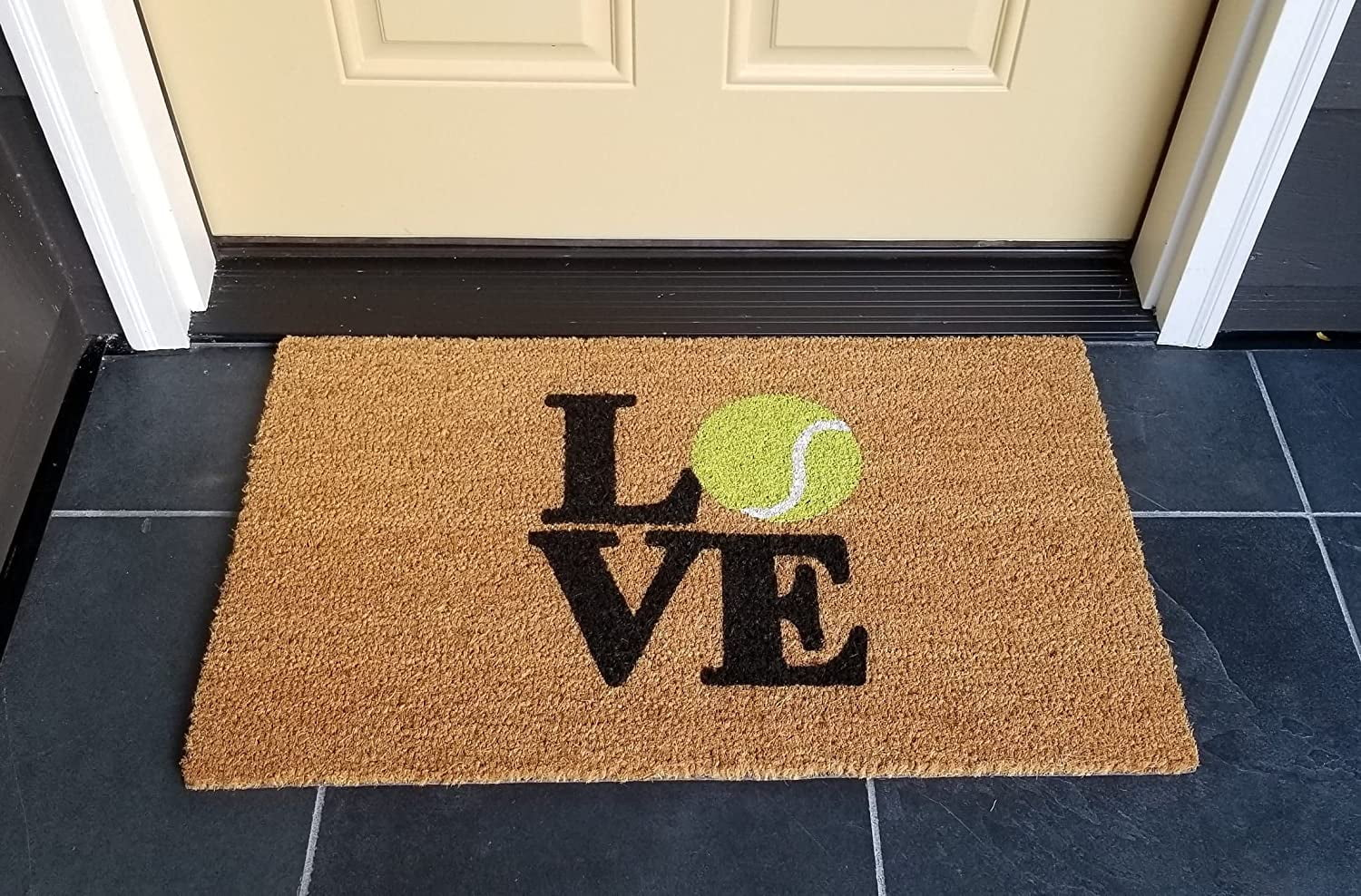 Modern Teal Doormat Love Front Entry Mat Black and Teal Iconic Love ...