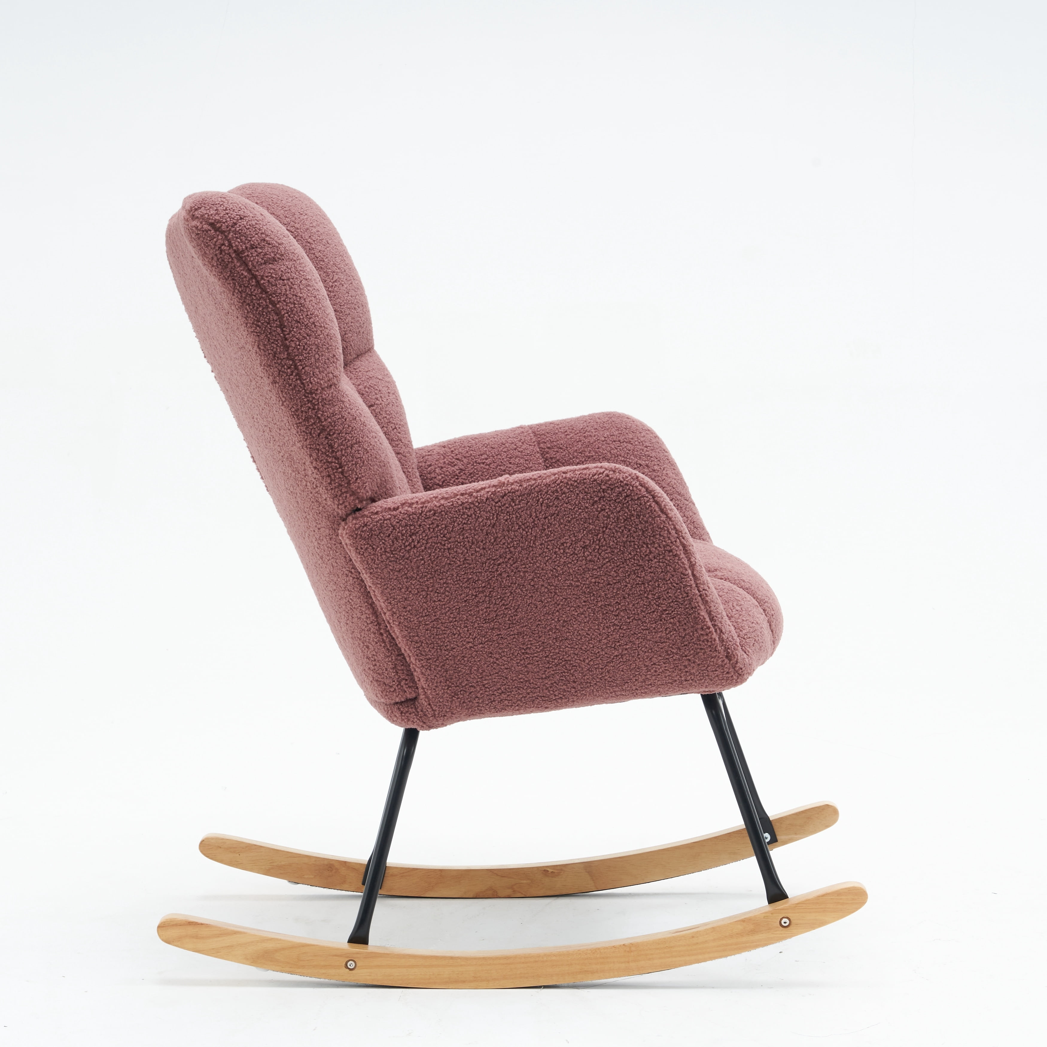 Modern Teddy fabric Rocking Chair for Living Room Bedroom Red - Walmart.com